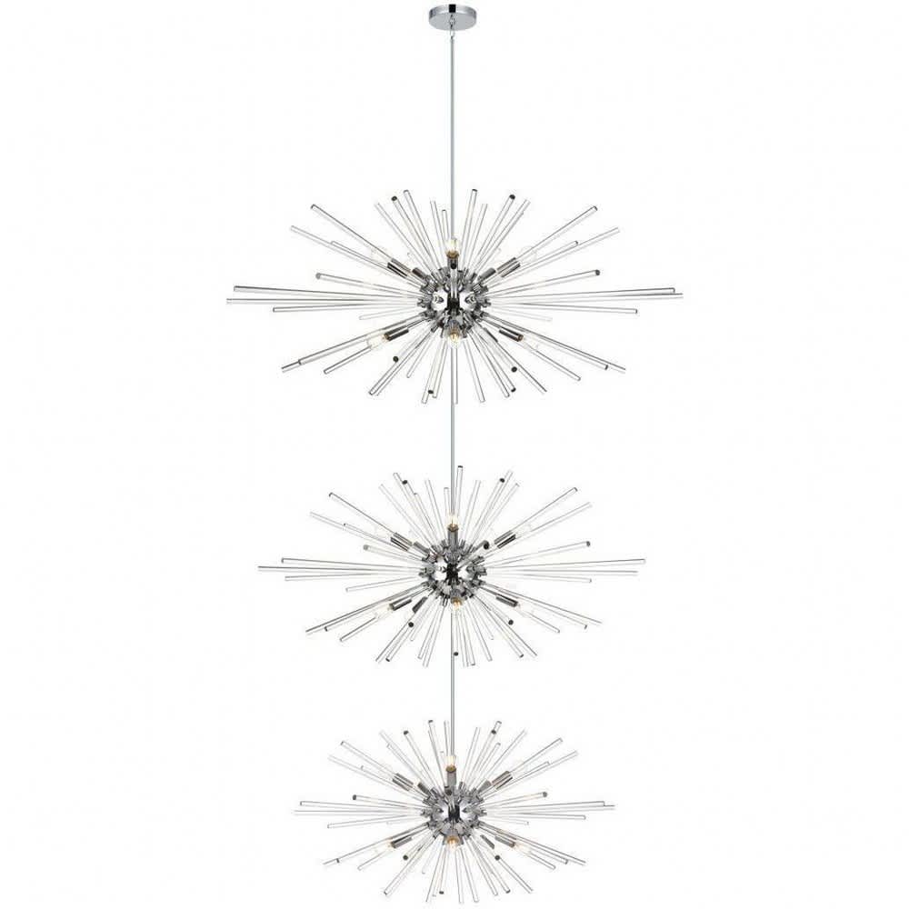 Elegant Lighting Sienna 30 - Light -Modern Chrome / Glass / Iron ...