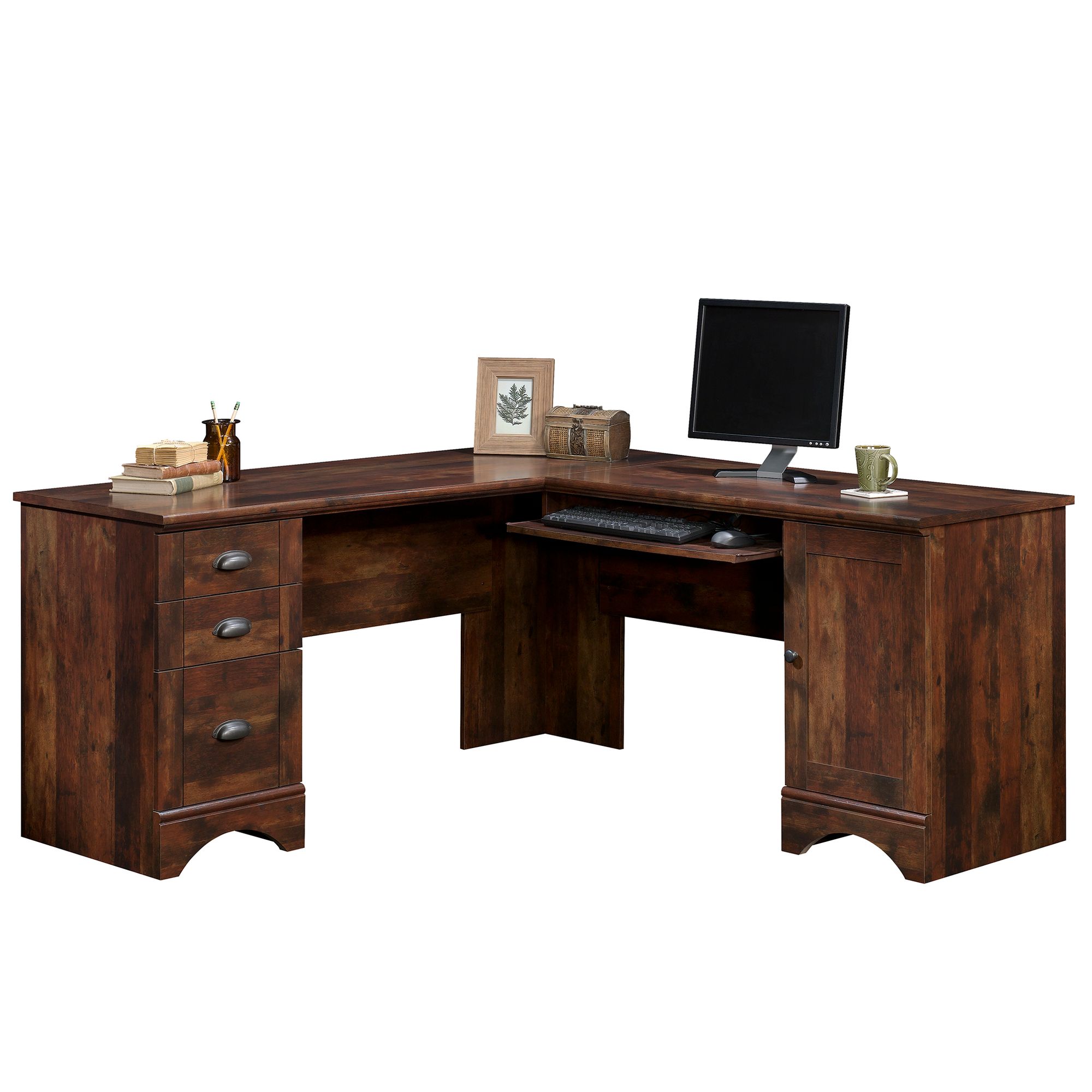 Sauder Harbor View L Desk Curado Cherry finish in the Desks department ...