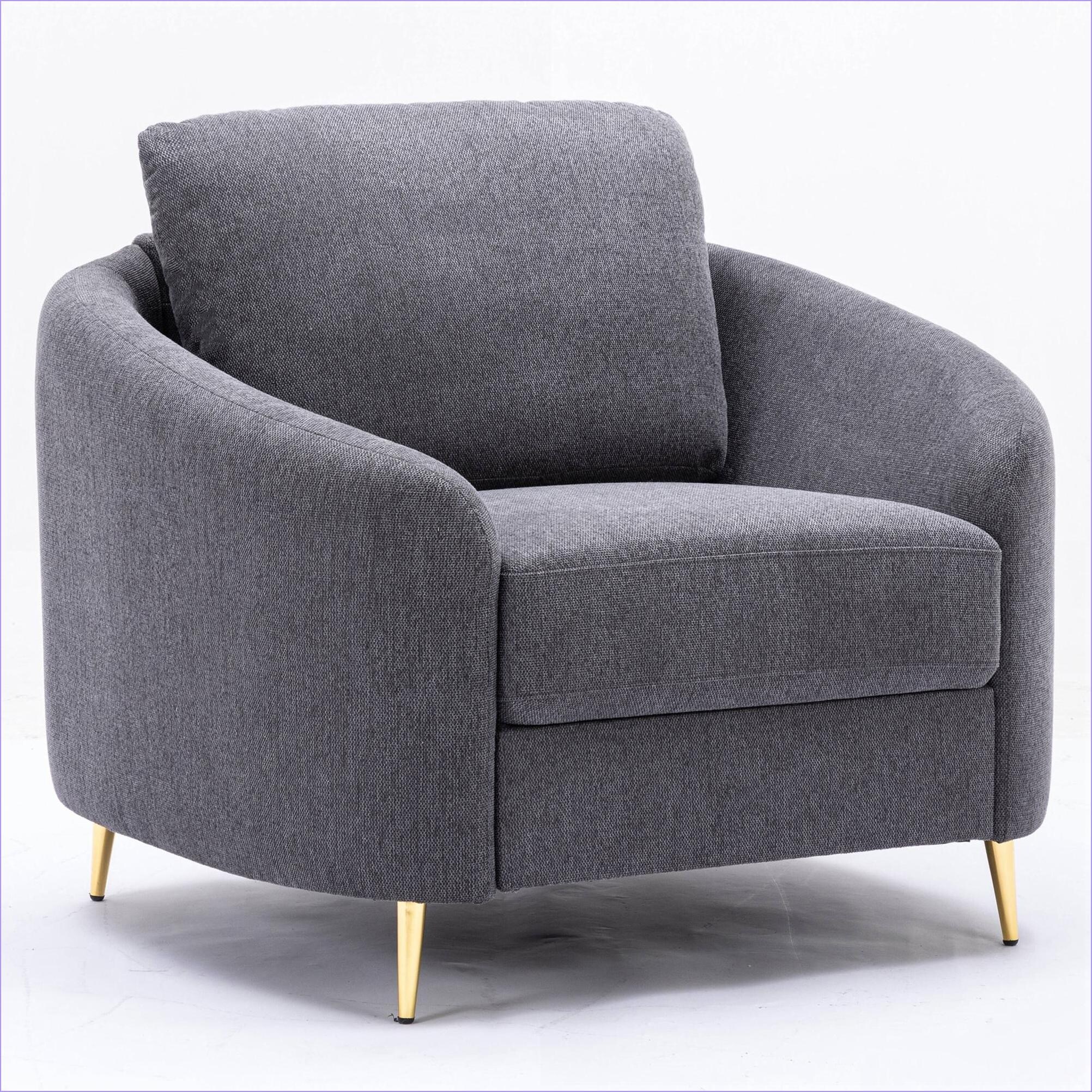 Watnature Light Gray Loose Back Upholstered Accent Chair Comfortable ...