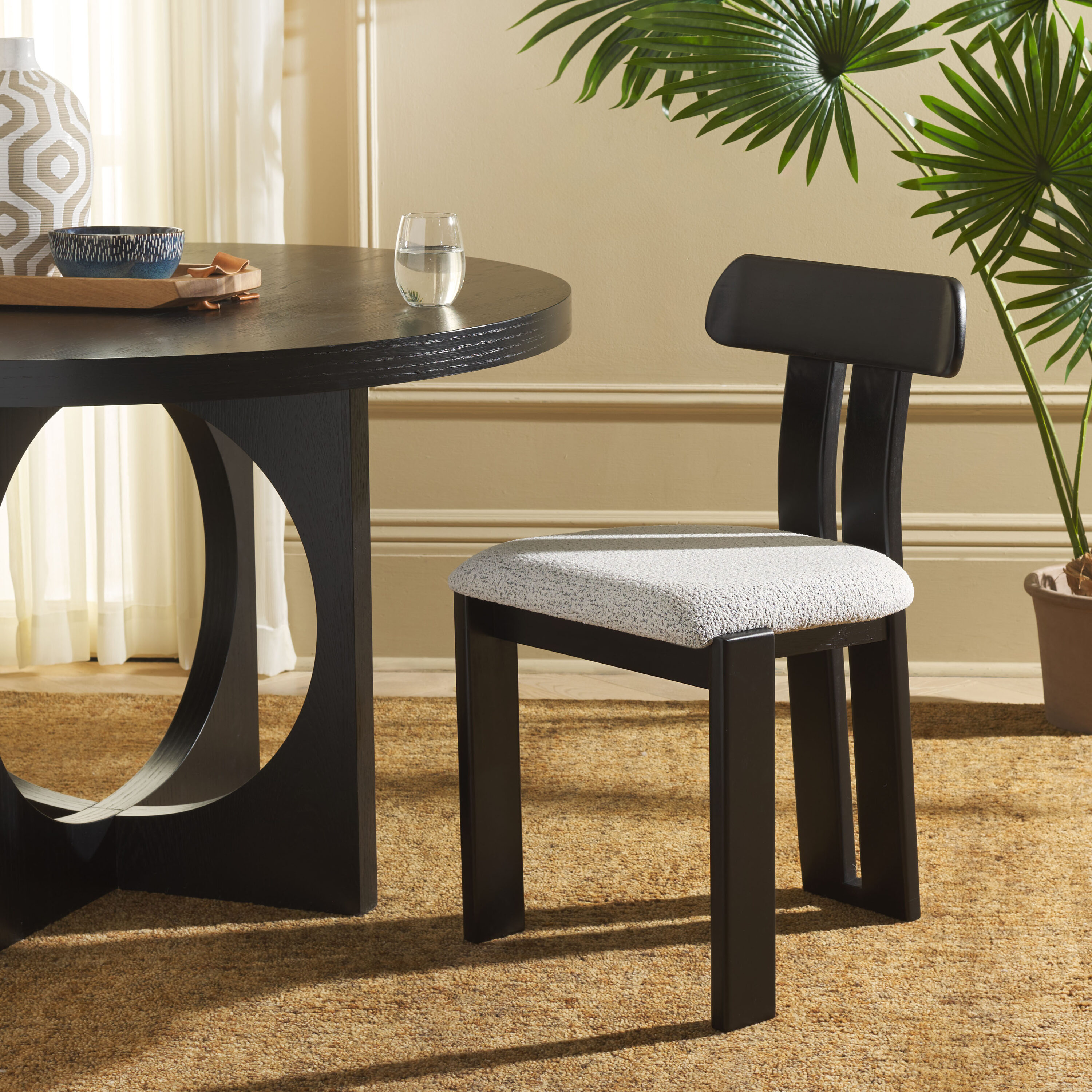 Safavieh Set of Cayde Contemporary/Modern Boucle Upholstered Dining ...