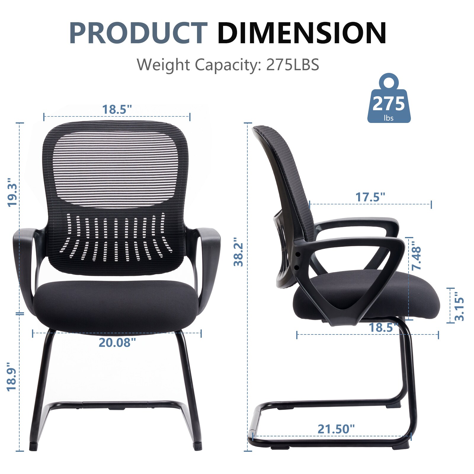 OOU Office Desk Chair No Wheels Ergonomic Executive Mesh Computer ...