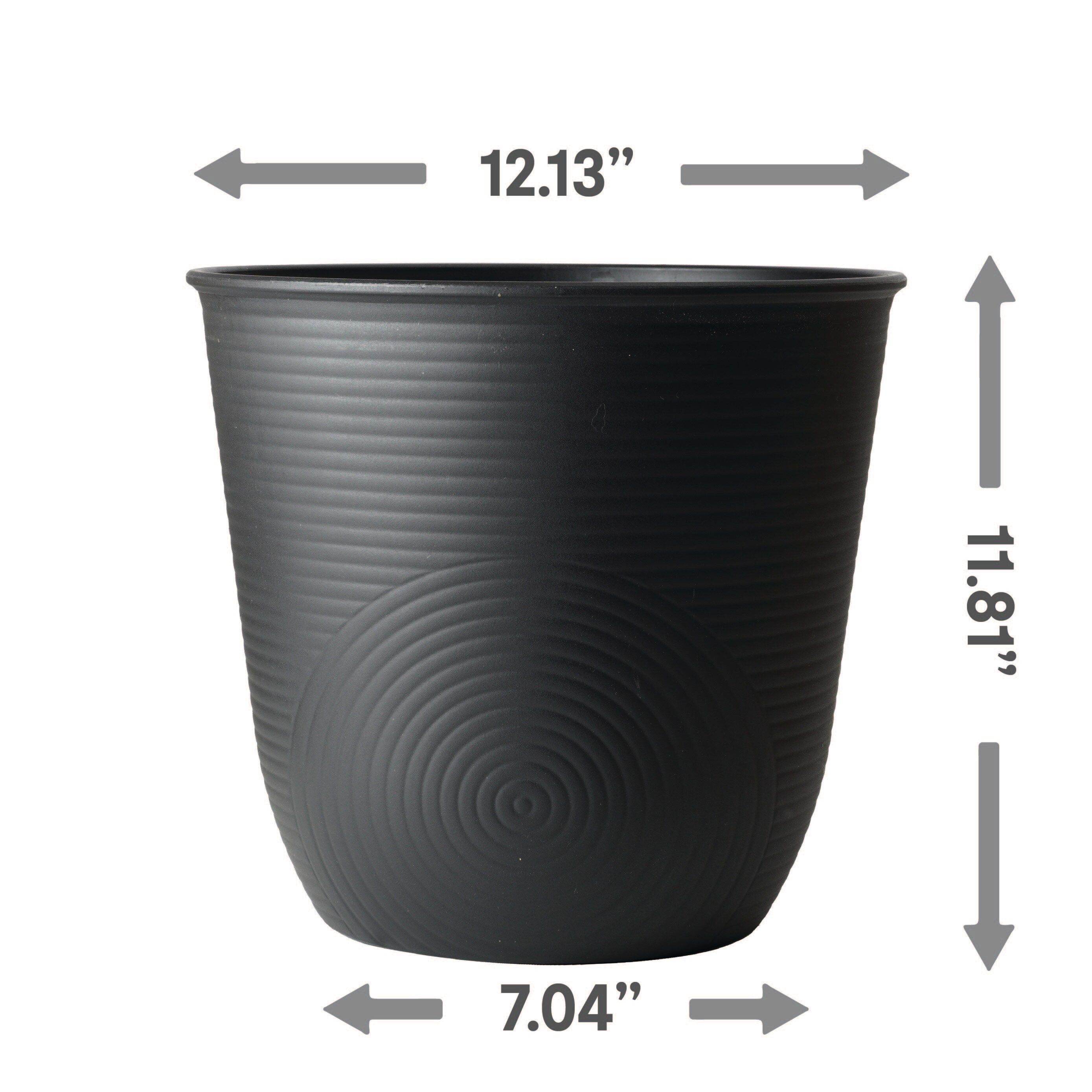 Ready Refill Round 12.0-in W x 12.0-in L x 11.81-in H Black Recycled ...