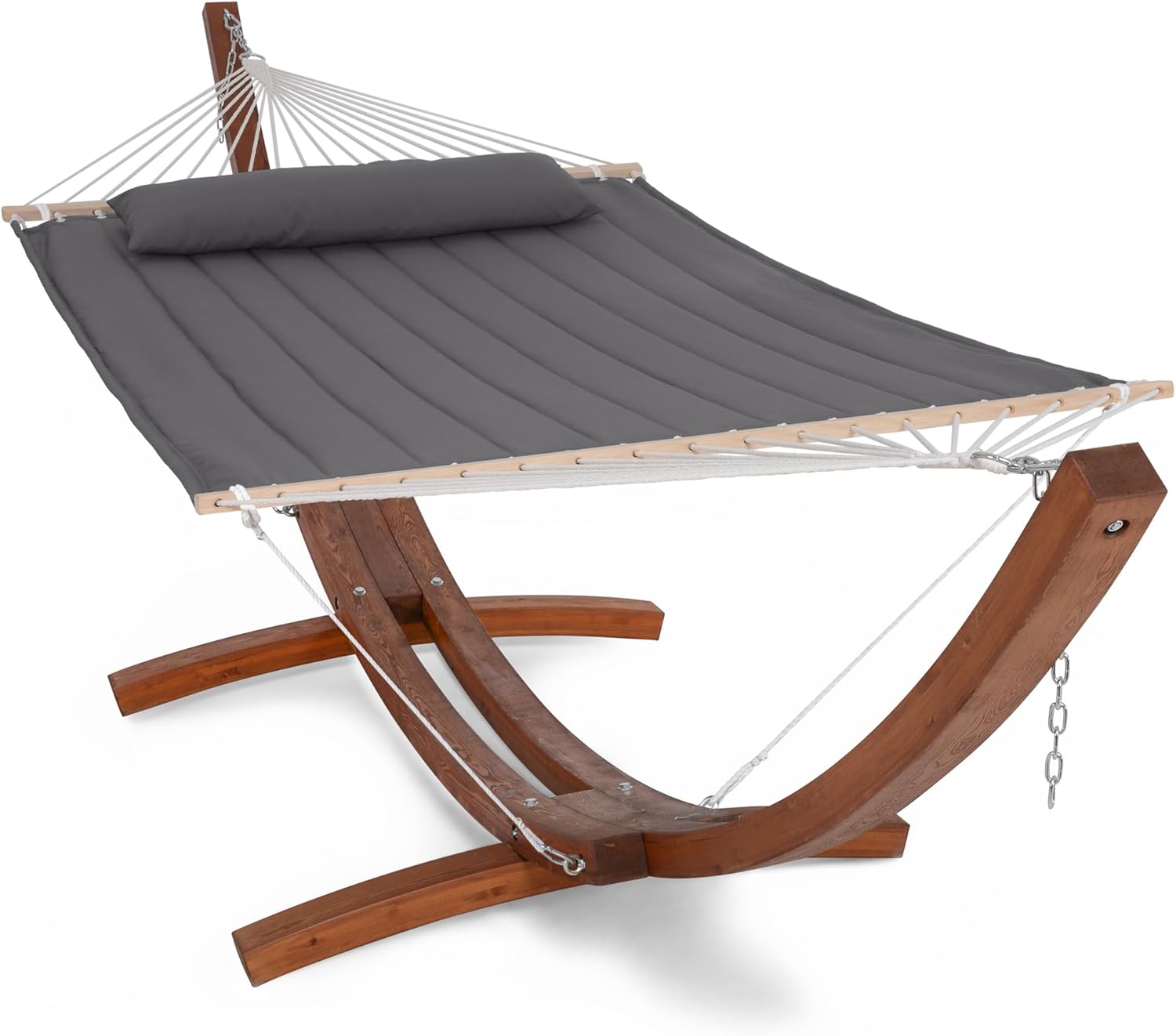 SUNCREAT Hammocks Double Hammock with Wooden Stand Included Outdoor ...