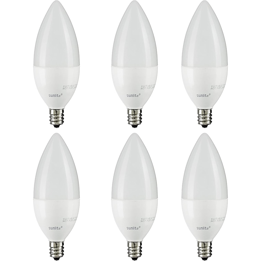 Sunlite 60-Watt EQ B12 Warm White Candelabra Base (e-12) Dimmable LED ... Sunlite 60-Watt EQ B12 Warm White Candelabra Base (e-12) Dimmable LED ...
