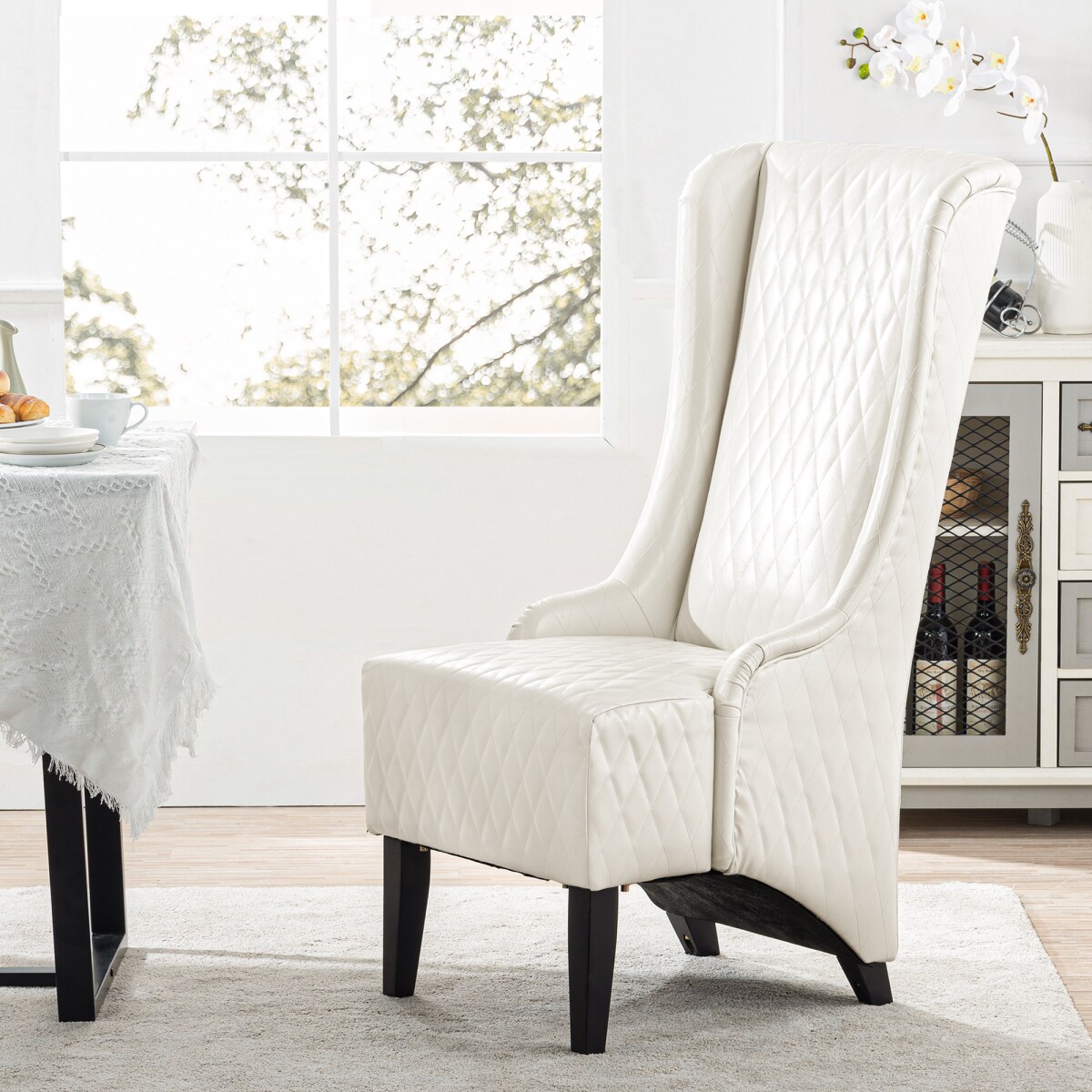 Streamdale Furniture Streamdale Faux Leather High-Back Accent Chair ...