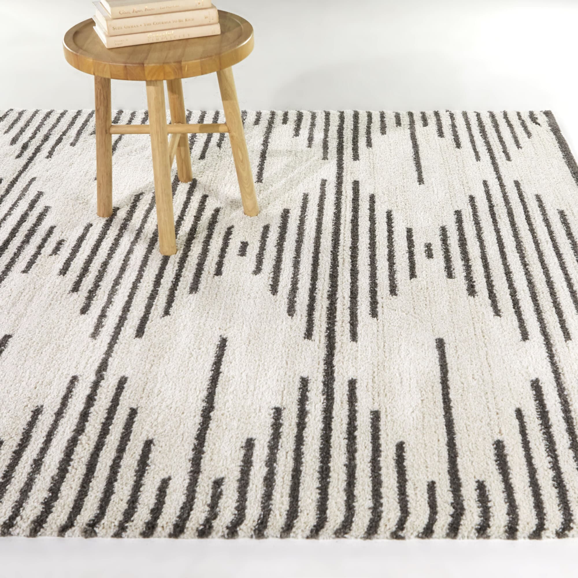 Balta 5 X 6 (ft) Cream Indoor Stripe Global Area Rug 3116764 at Lowes.com