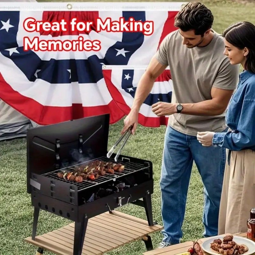 Tatayosi Barbecue Charcoal Grill Folding Portable Windproof and ...