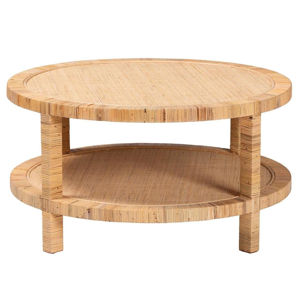 bali & pari Kalimantan Bohemian Light Honey Rattan and Mahogany Wood ...