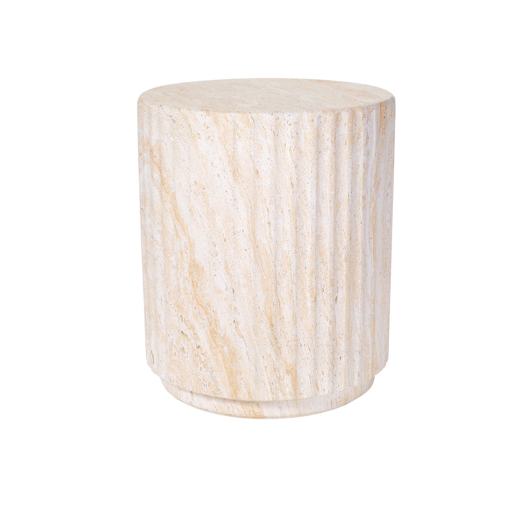 GDFStudio COSIEST Outdoor Side Table Cylinder Shaped MgO Patio End ...
