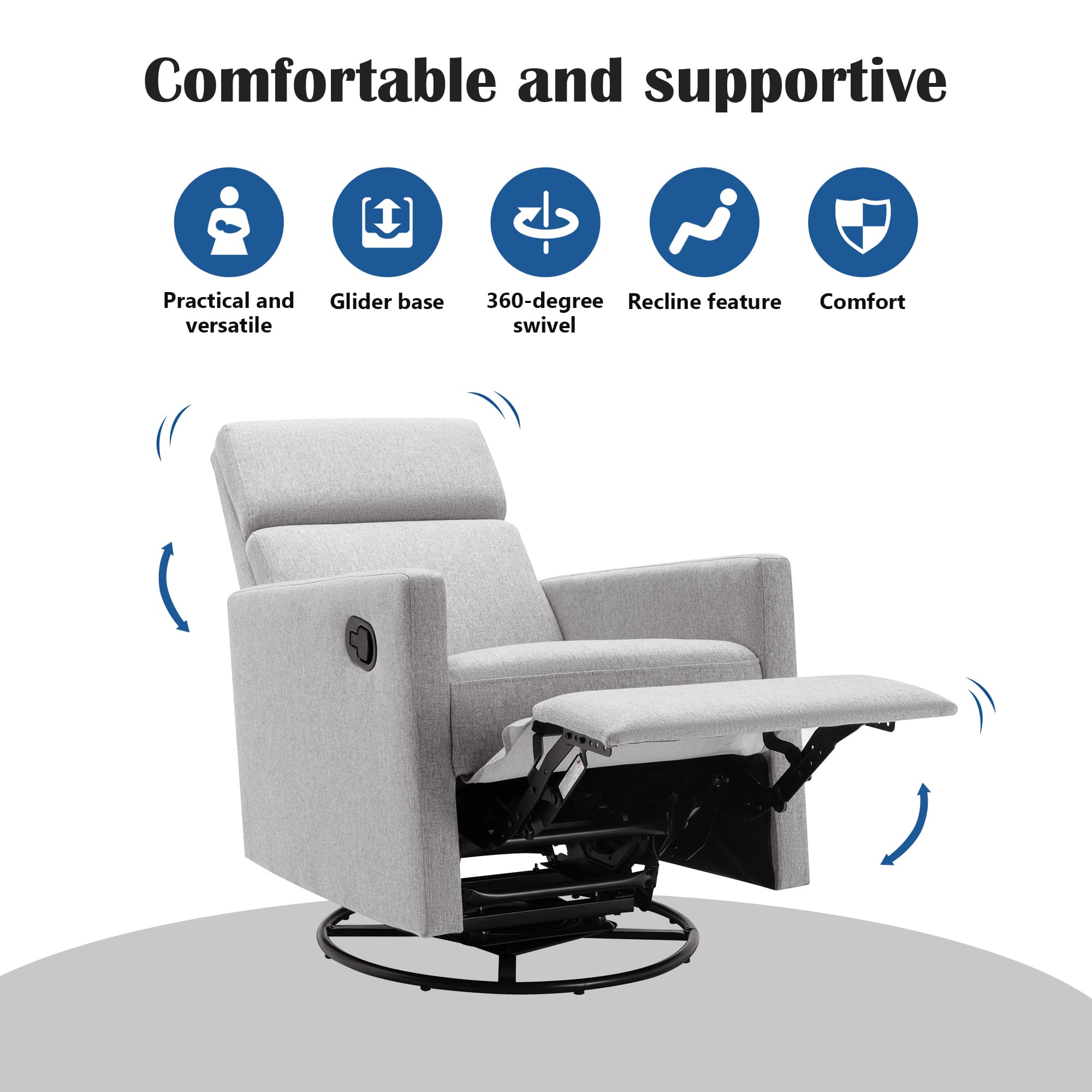 Lycvki 33-in W Casual Gray Accent Armchair in the Chairs department at ...