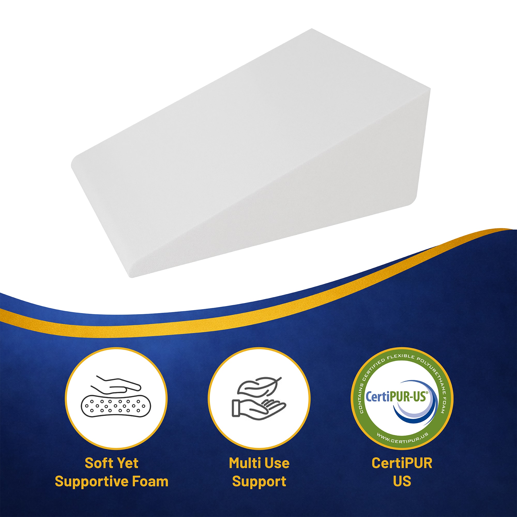 Glance Specialty Medium Memory Foam Bed Pillow 24BEDWEDGEGR at Lowes.com