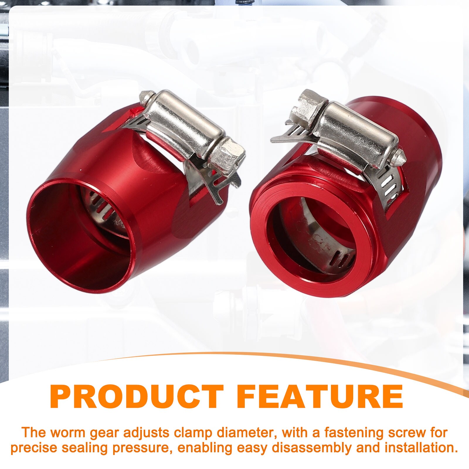 Harfington 2pcs 42MM Hose Finisher Clamp Aluminium Hex Car Hose ...