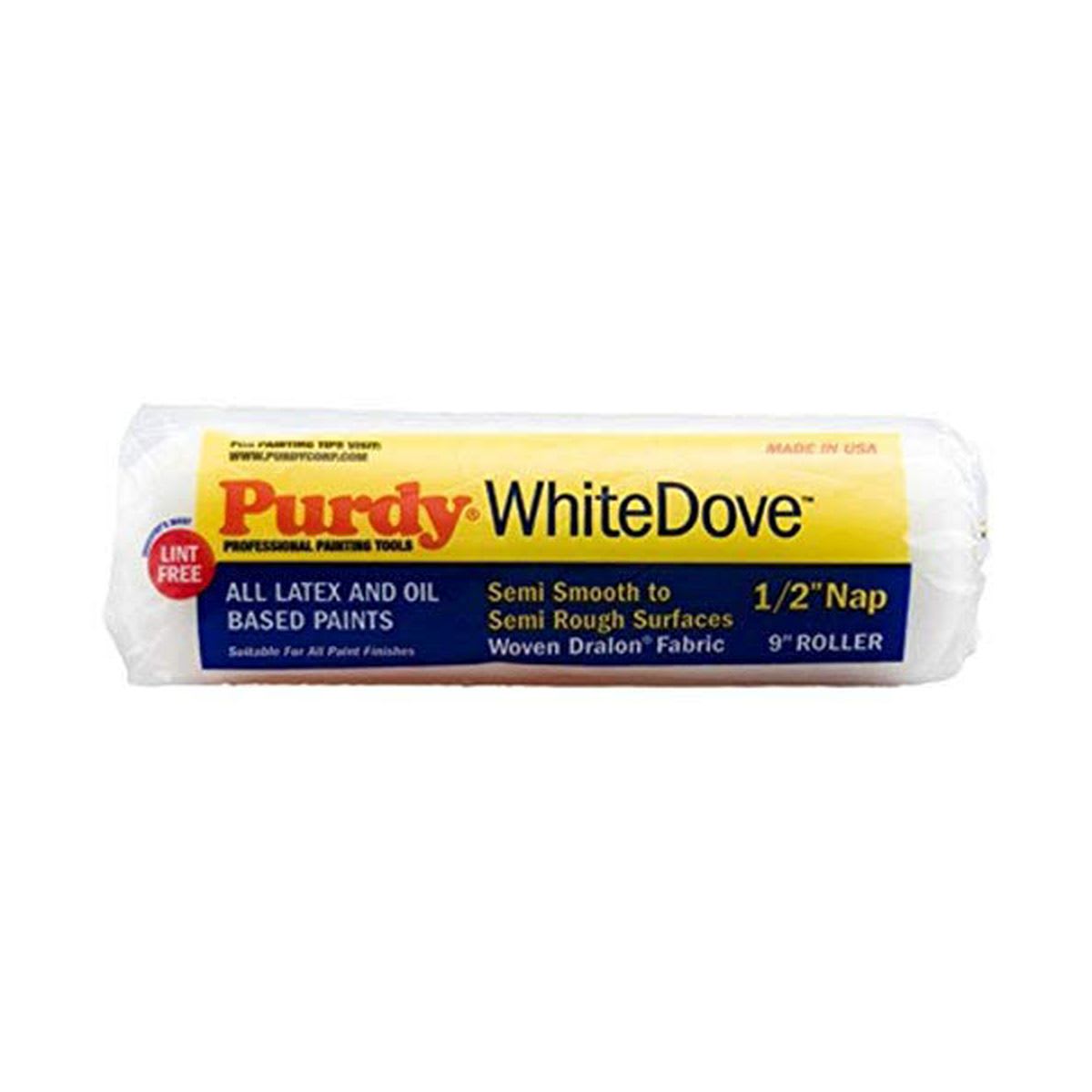 Purdy Genuine White Dove Pro-Extra 9in x 1/2in Nap Roller Cover ...