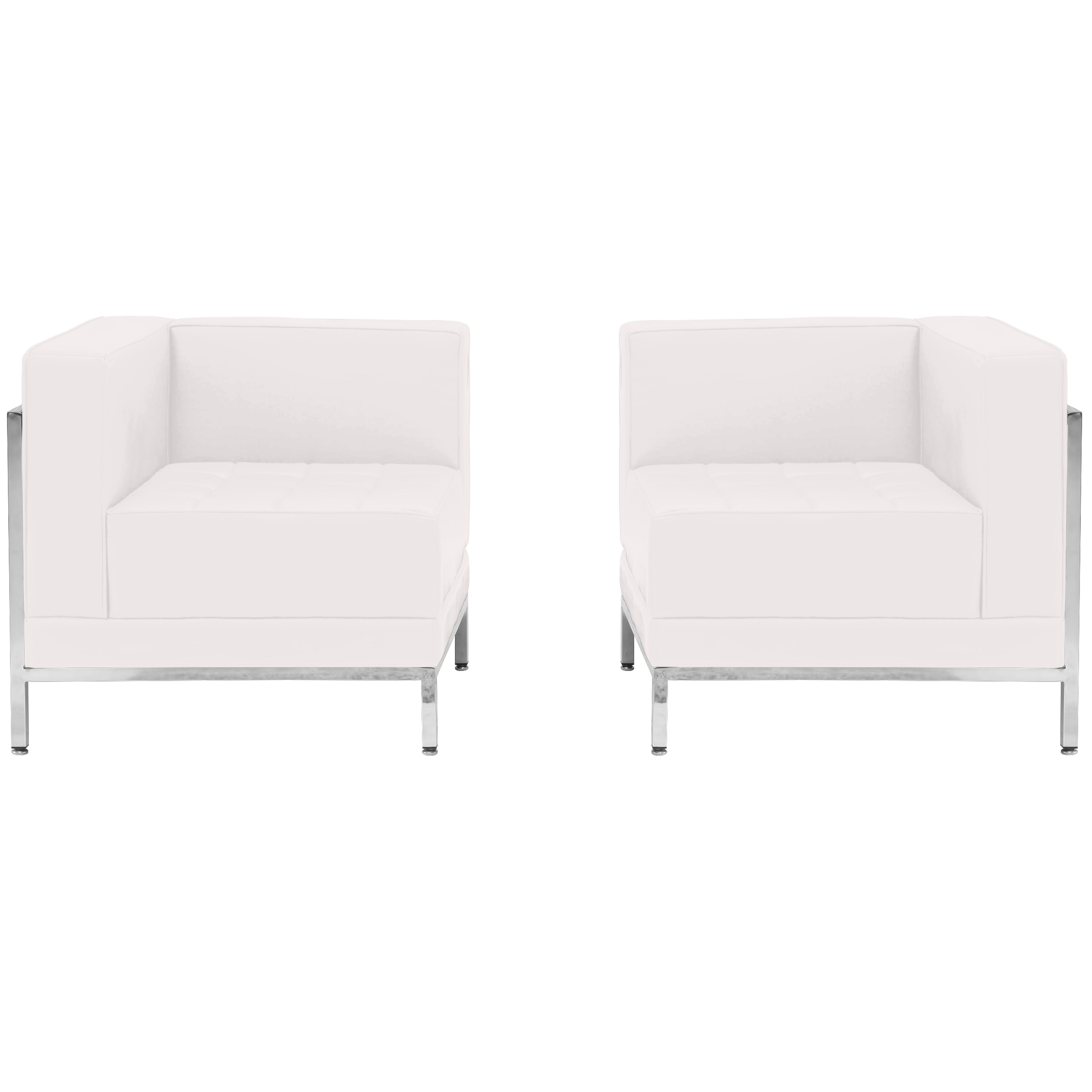 Emma + Oliver White LeatherSoft 2 Piece Corner Chair Set in the Couches ...