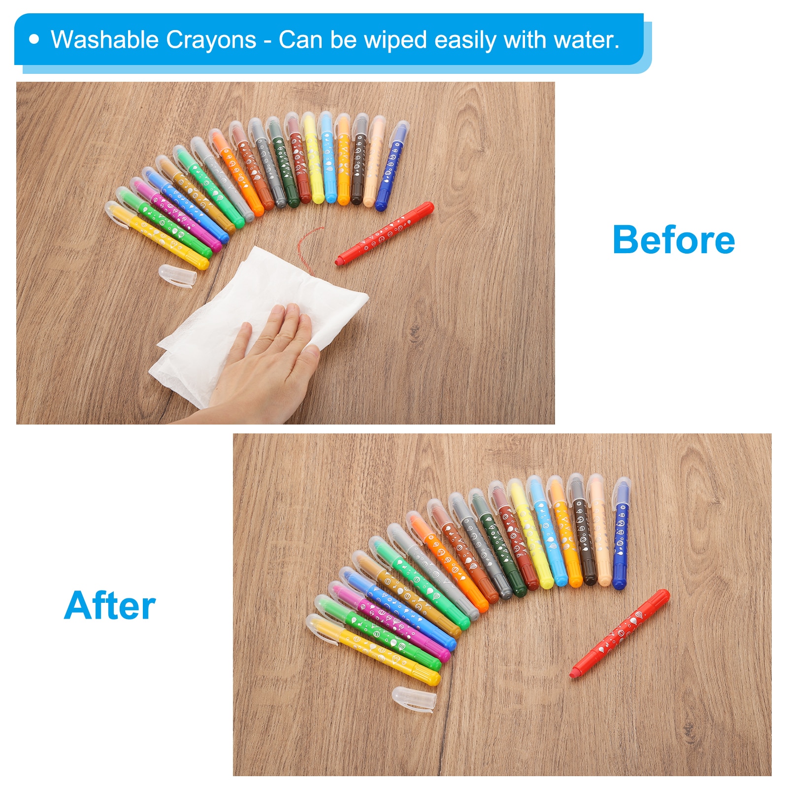 PATIKIL Watercolor Gel Crayon 12pcs Washable Twist Coloring Crayons ...