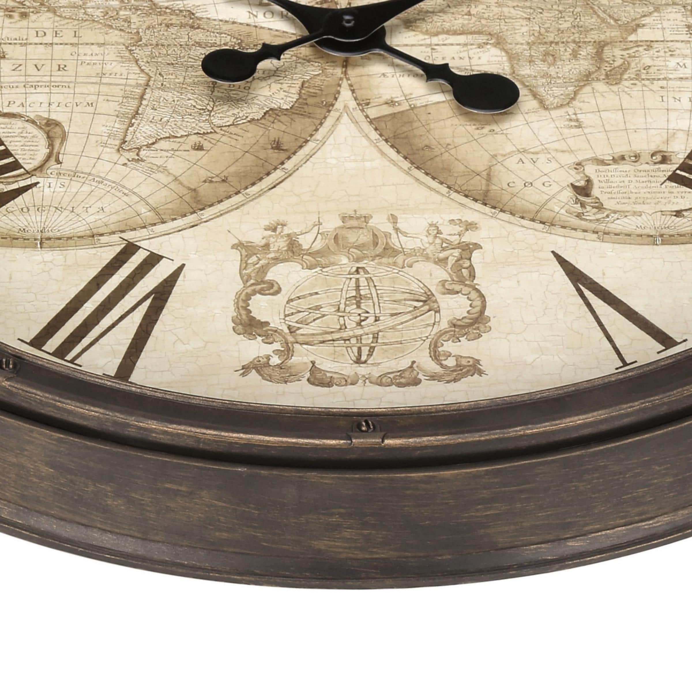 GlasFlength Wall Clocks Round Living Room Roman Numeral Clock ...