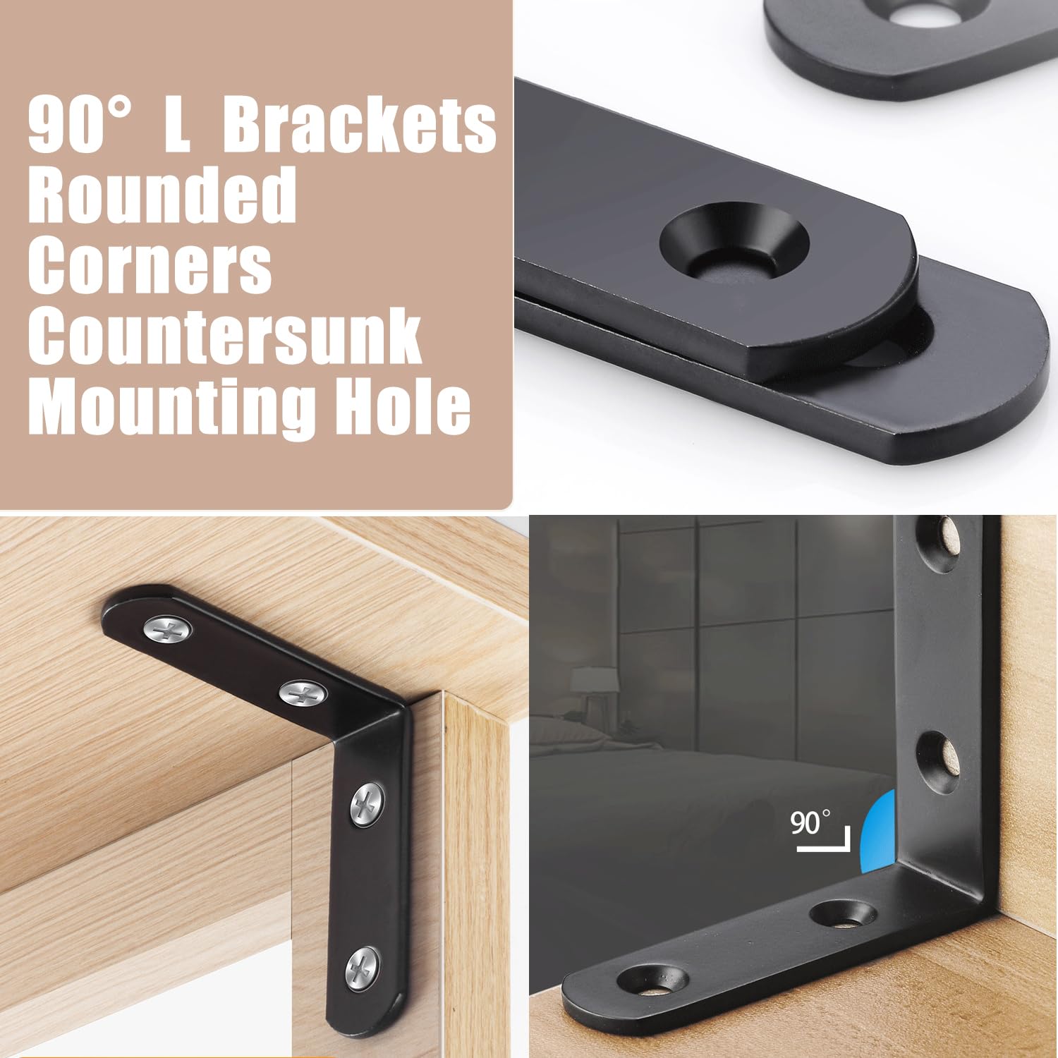 Etokfoks 18 Pack L Shape Corner Brackets Stainless Steel Metal Angle ...