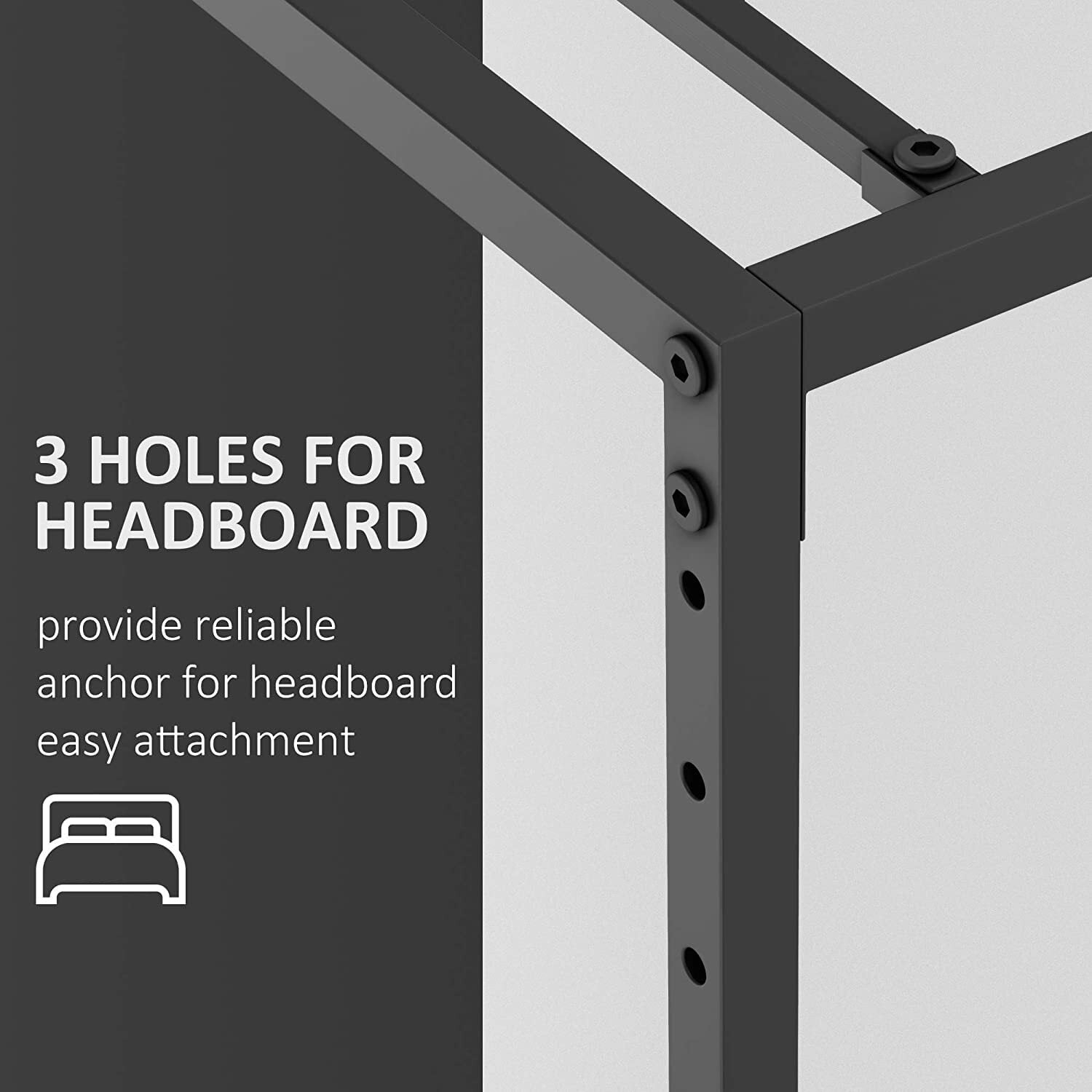 Garvee 13.8inch Metal Platform Bed Frame- Heavy-Duty Steel Slats-No Box ...