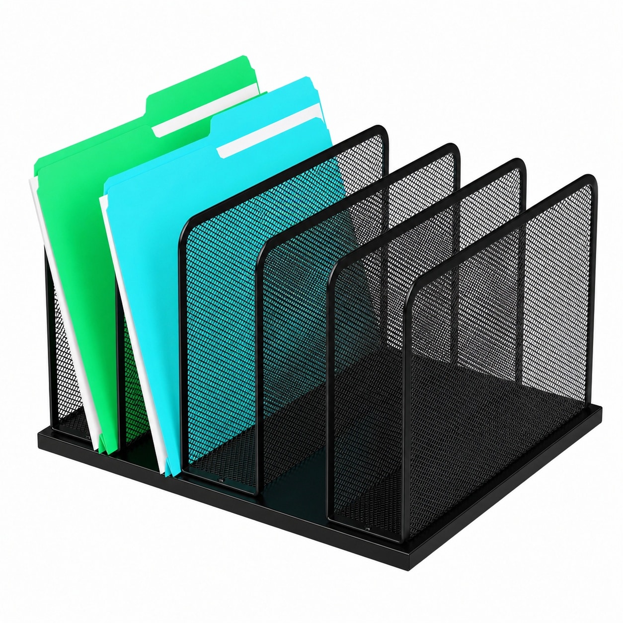 Baginizer Heavy Duty Steel Mesh Desk File Organizer 5 Section Upright ...