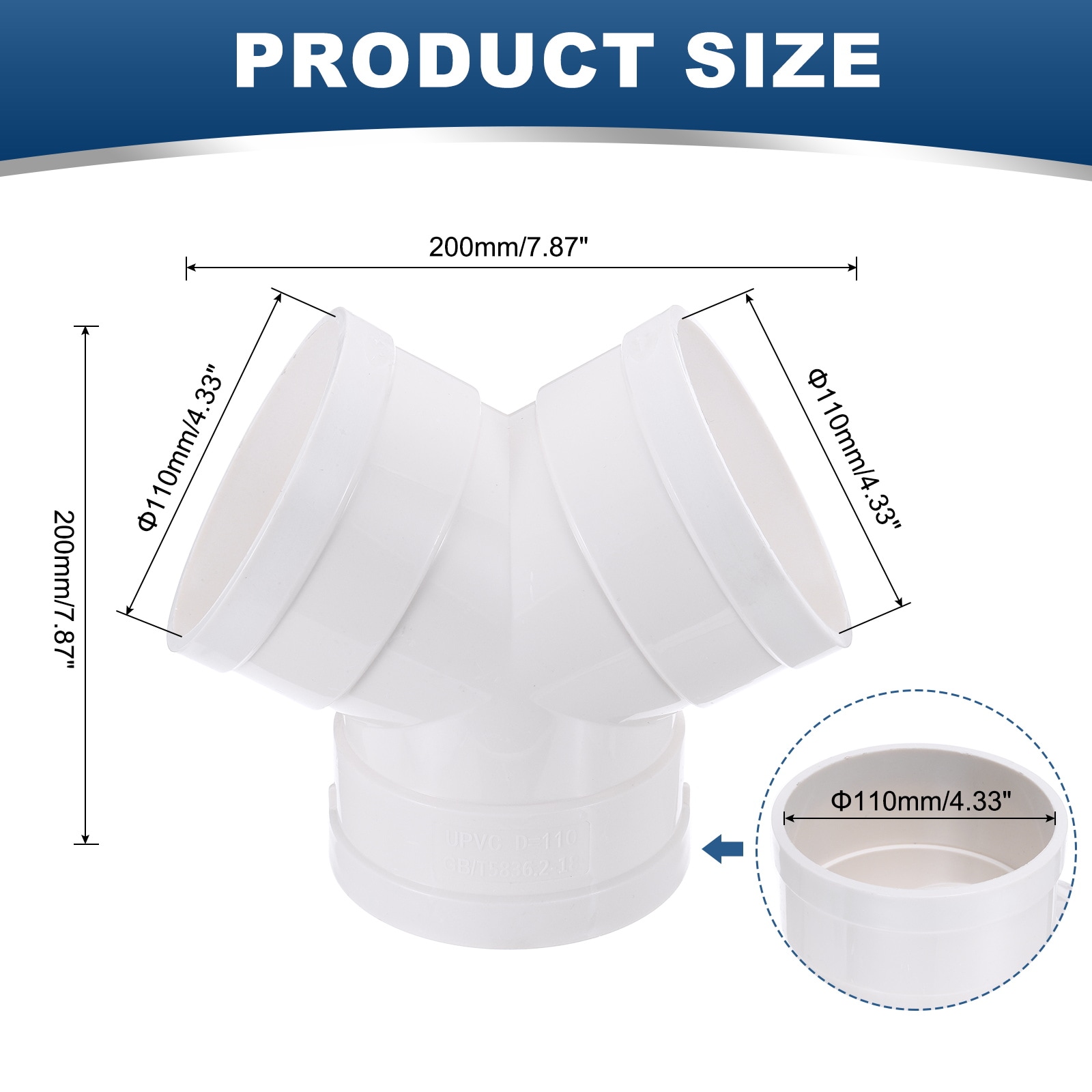 PATIKIL 3 Way Duct Splitter 4 Inchx4 Inchx4 Inch (Socket x Socket x ...