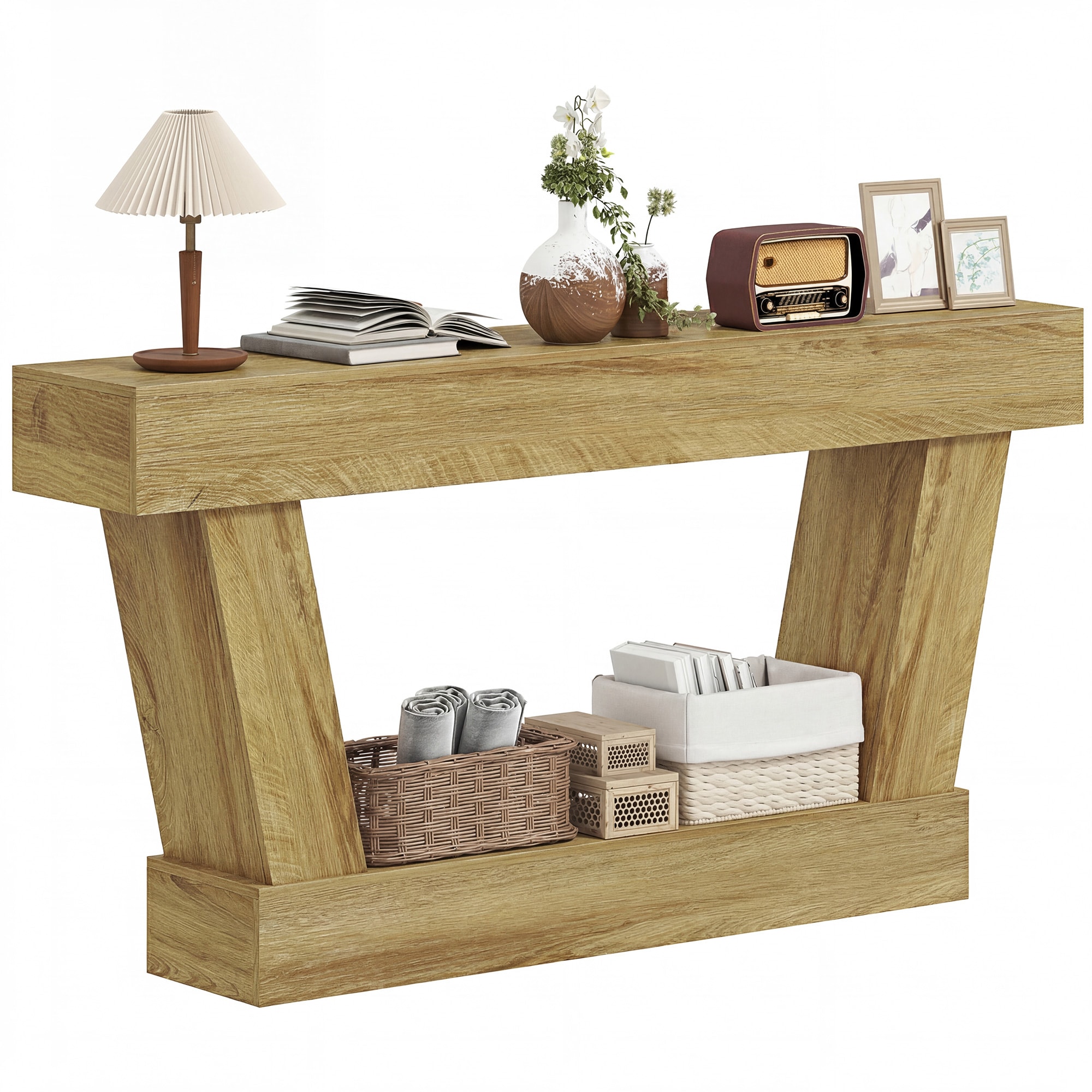 HomCom 63 inch Vintage Entryway Table Narrow Console Tables For ...