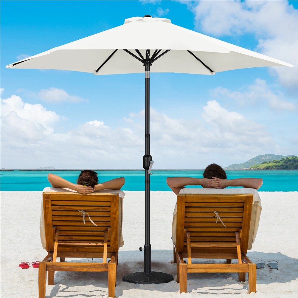 Yaheetech 9FT Cream Patio Umbrella with Push Button Tilt and Crank ...