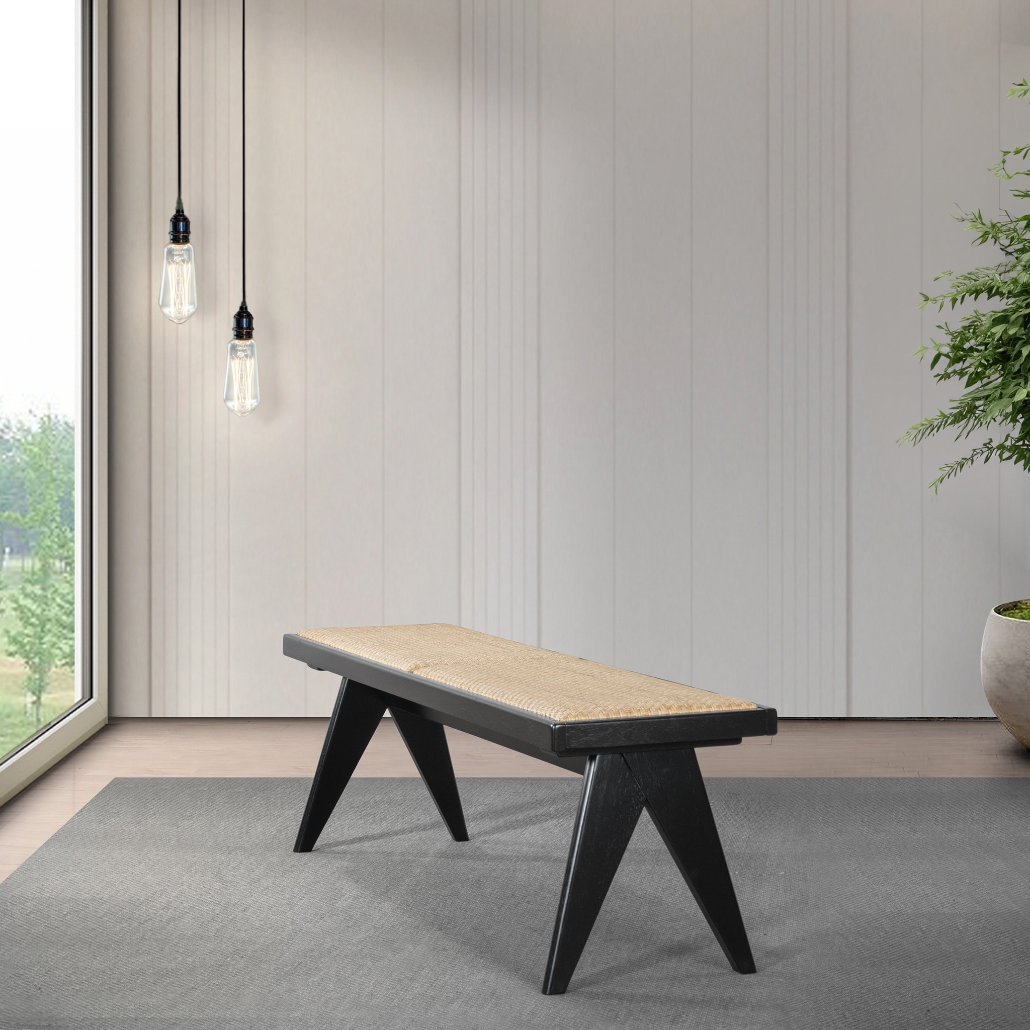 Lycvki Casual Brown Accent Bench 48-in x 8-in x 20-in in the Benches ...