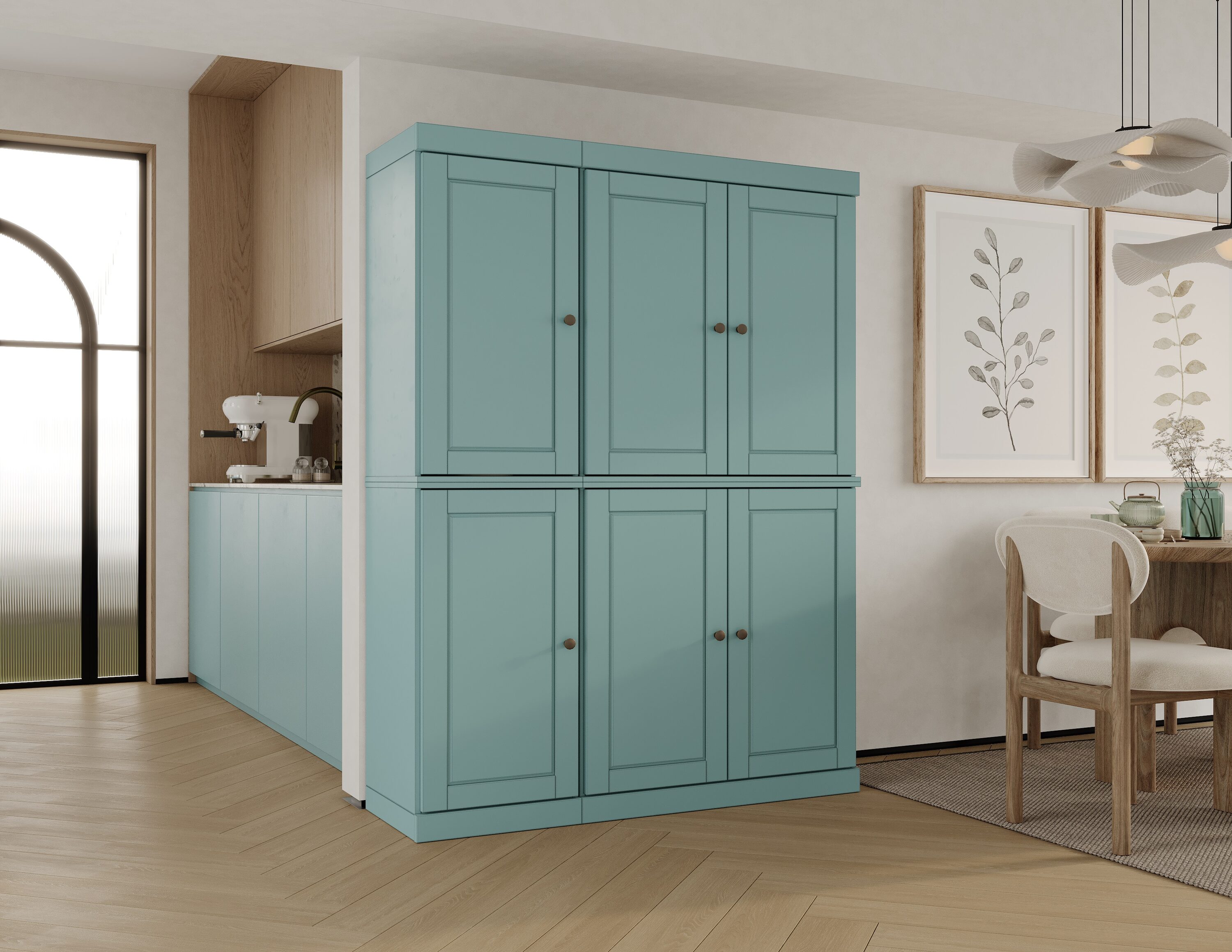 Palace Imports 48.5-in W Solid Wood Tall Raised Panel Modular Kitchen ...