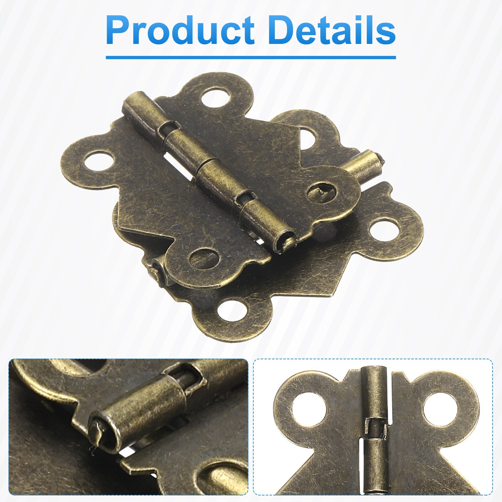 Unique Bargains 12pcs 90 Degree Small Hinges for Wooden Box 1.2Inch ...