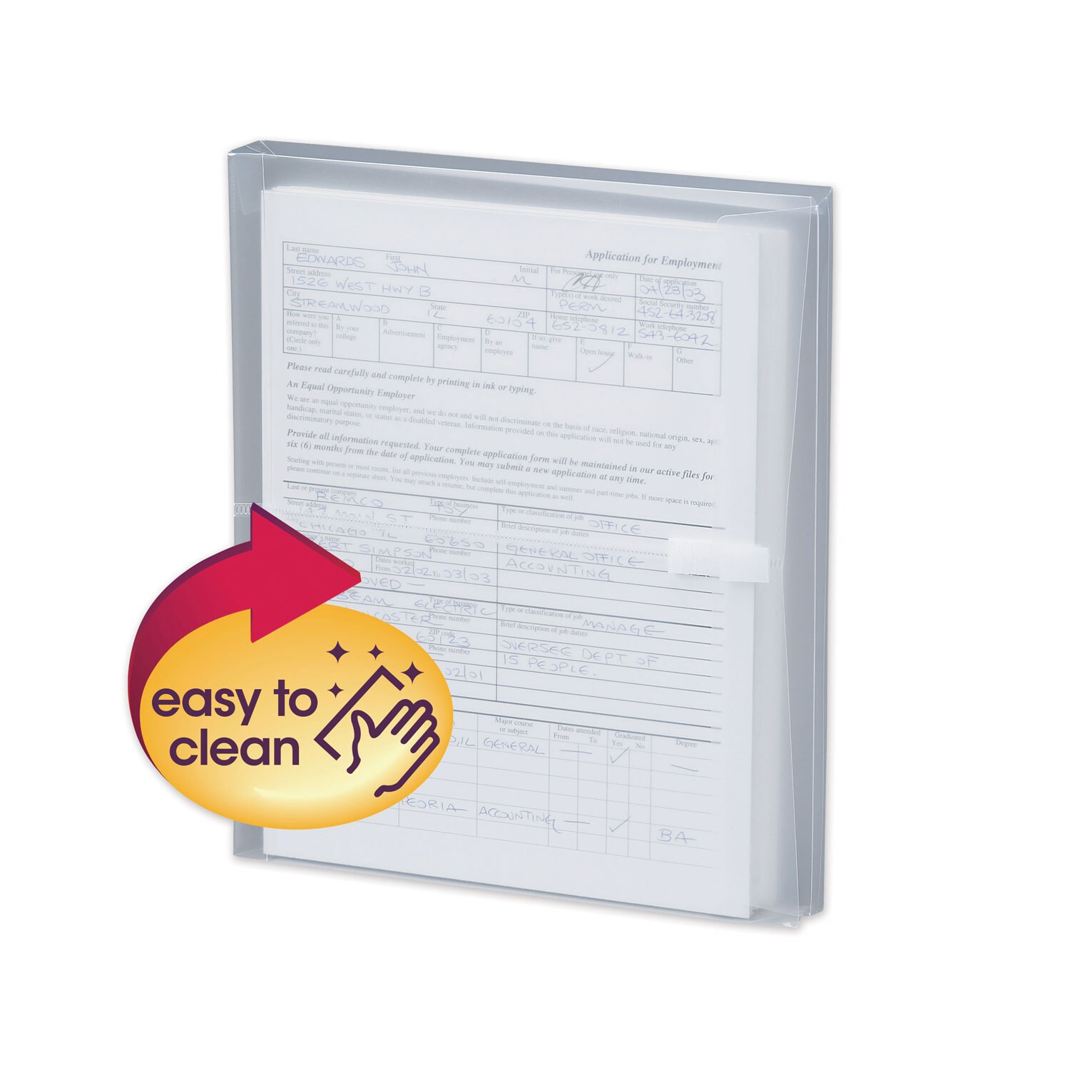 Smead Poly Side Load Envelopes Fold Over Closure 9.75 x 11.63 Clear 5 ...
