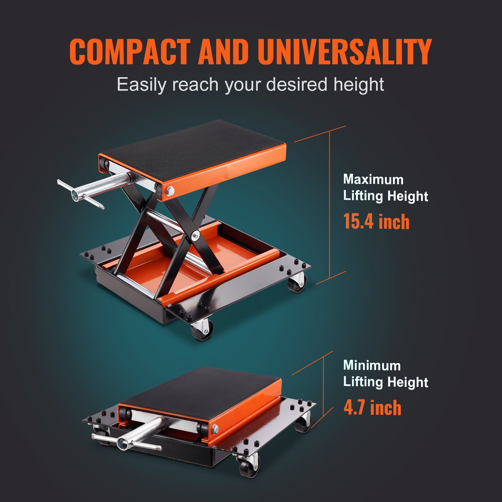 Mecale 1100 lb Motorcycle Scissor Lift Jack Hand-Crank Stand with Wide ...