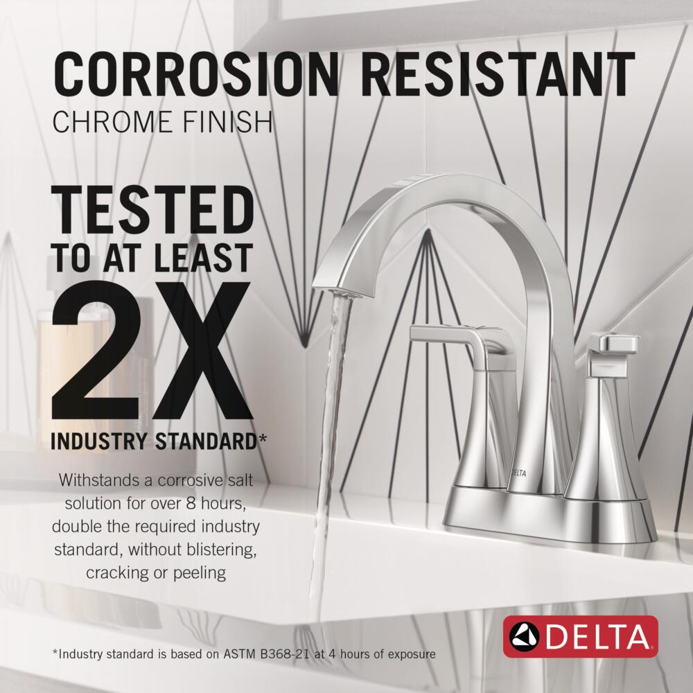 Delta Lineax Chrome 4-in centerset 2-handle WaterSense Mid-arc ...