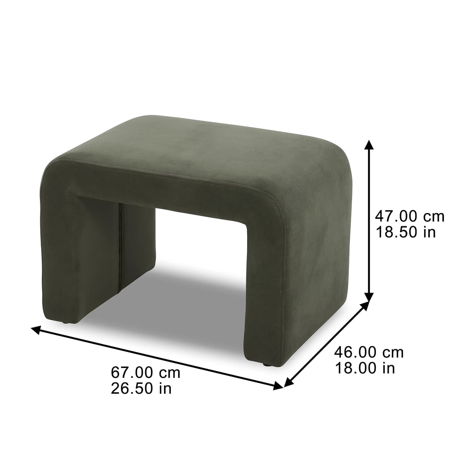 Vintage Velvet Waterfall Ottoman in the Ottomans & Poufs department at ...