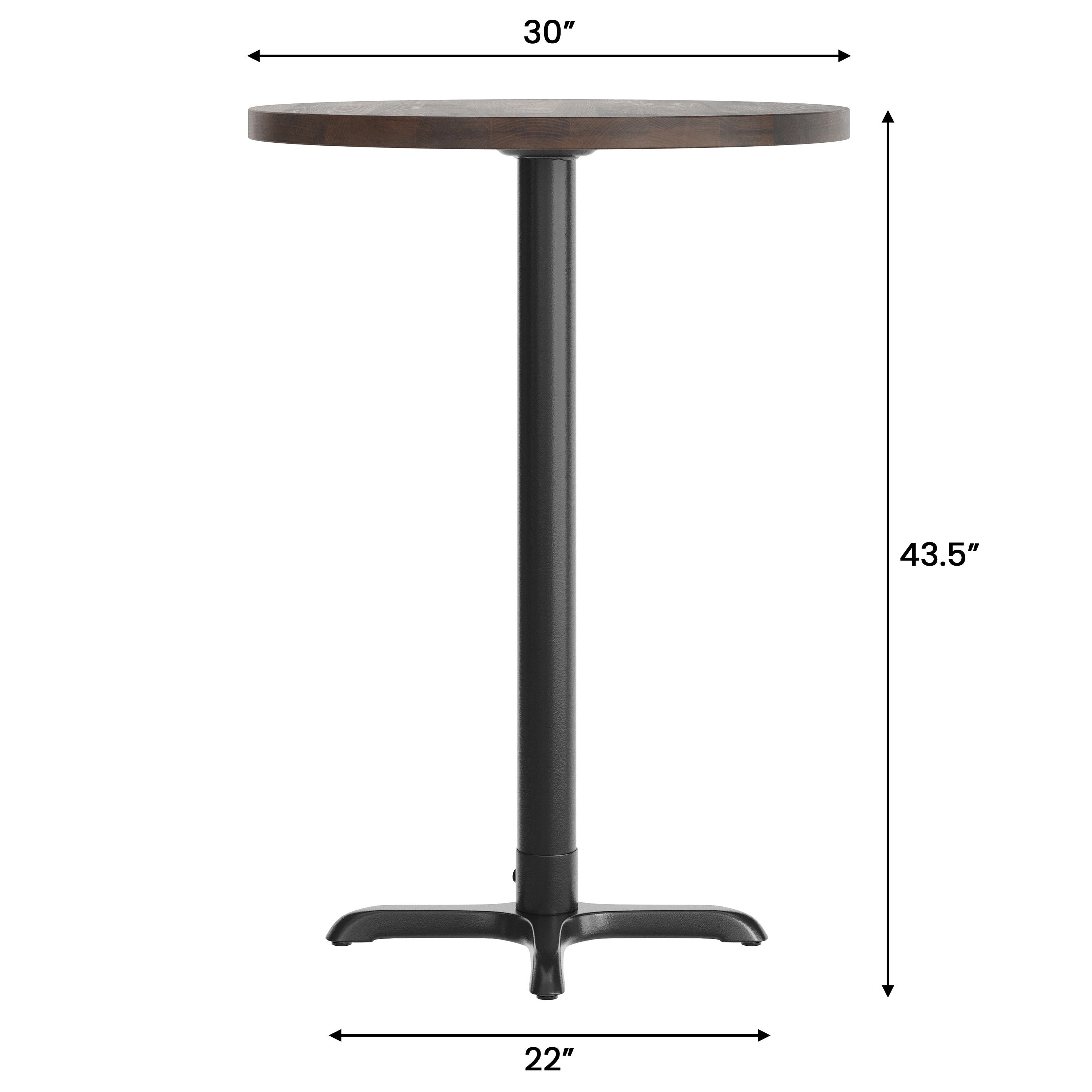 Flash Furniture Bennett 30-in Round Solid Wood Commercial Indoor ...