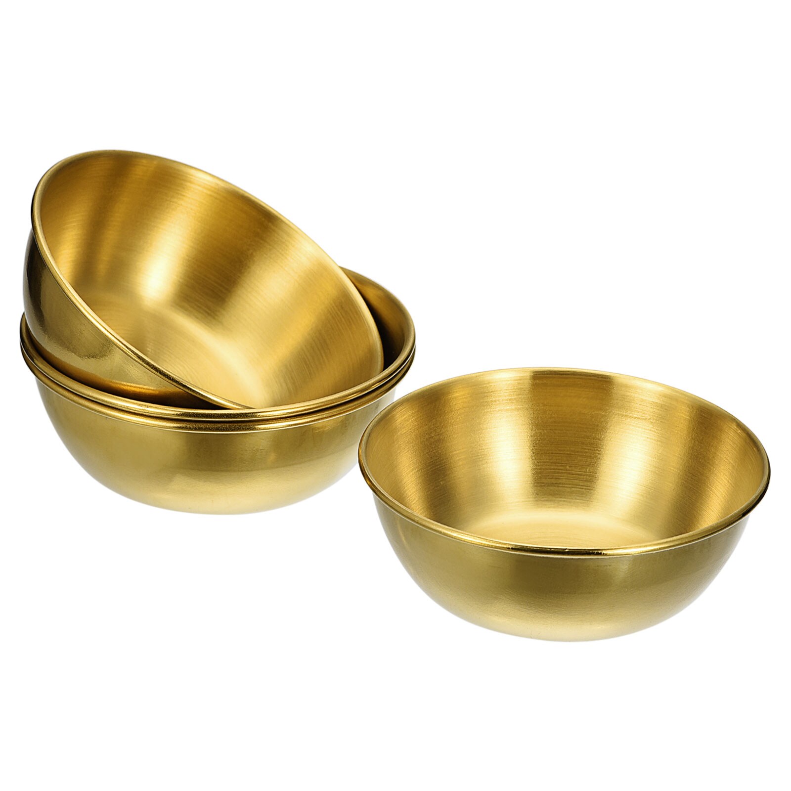 Unique Bargains Stainless Steel Dishes 4pcs Metal Bowls Serving Dishes ...
