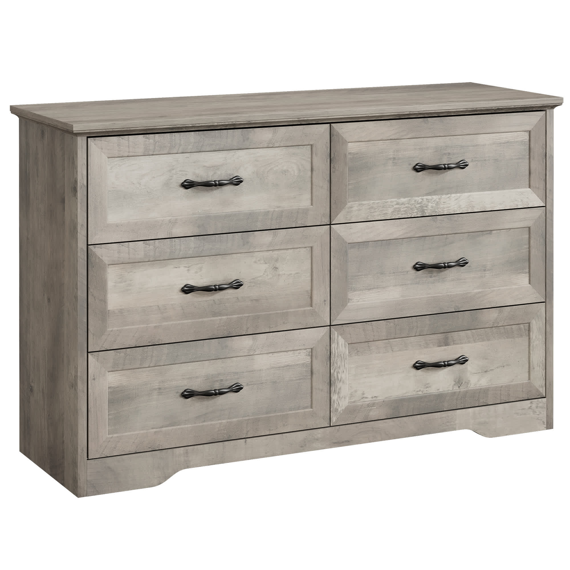 WhizMax Gray 6-Drawer Dresser Cabinet with Metal Handle and Anti ...