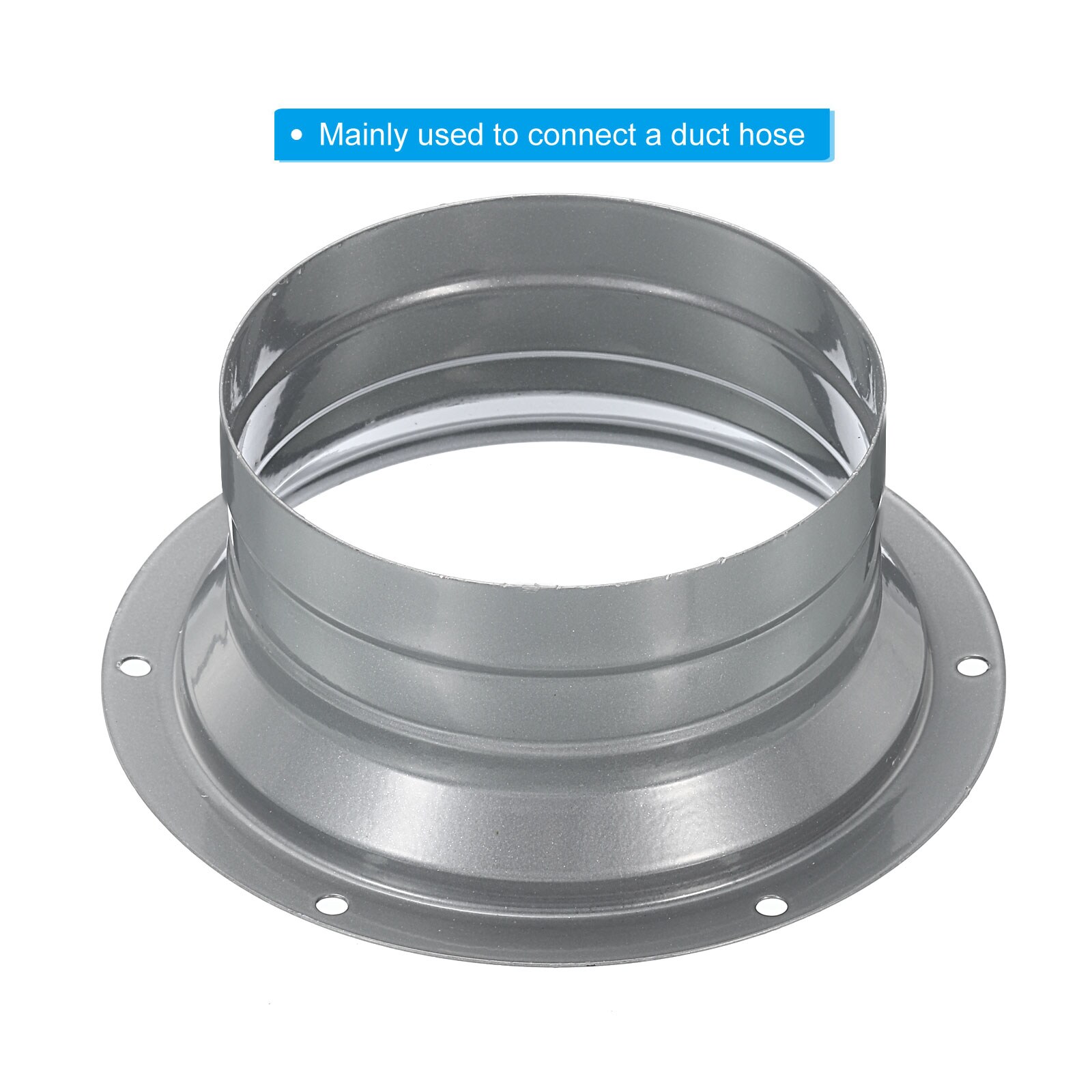 PATIKIL 4 Inch Duct Connector Flange 2 Pack Metal Fitting Straight Pipe ...