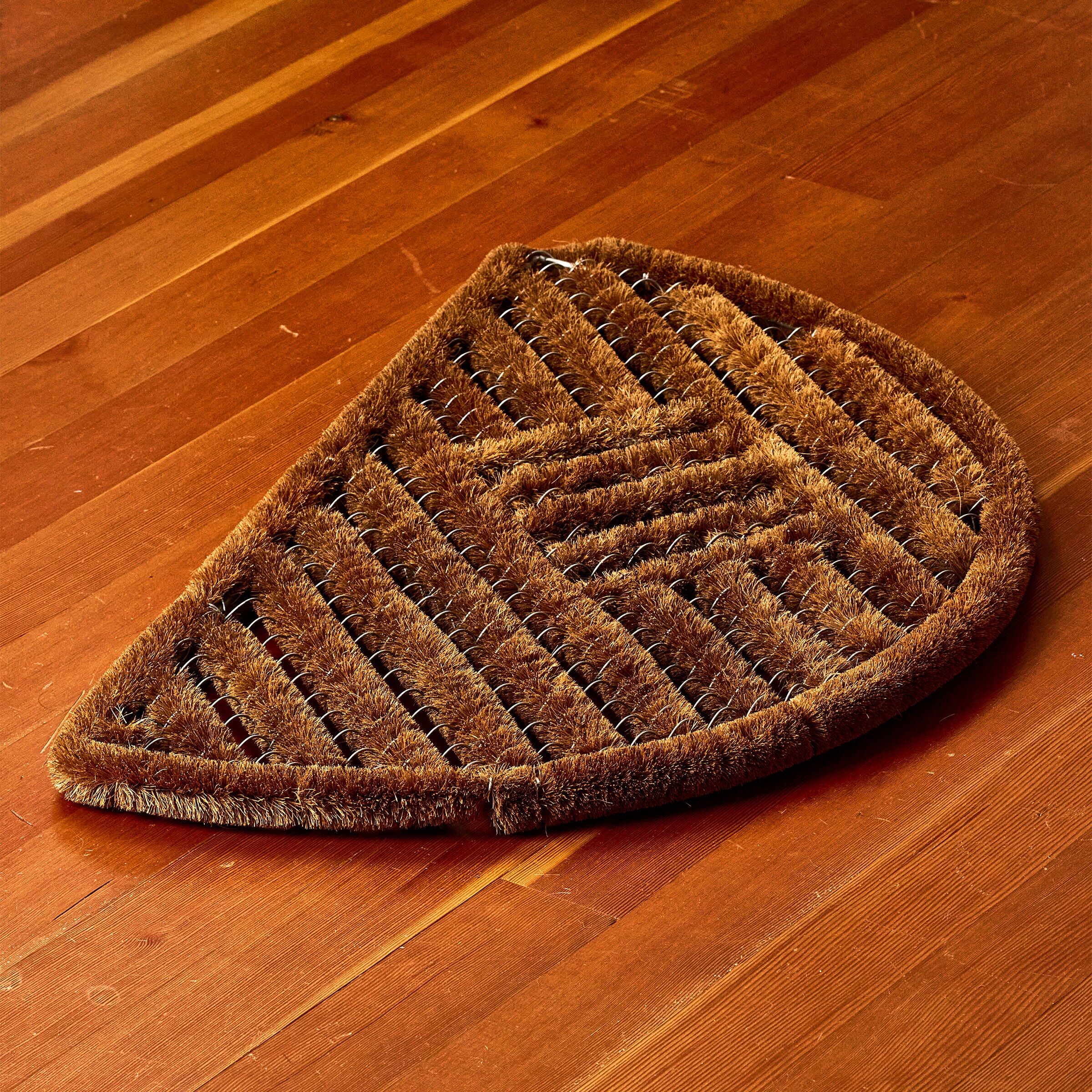 Kings County tools Brown Coir Half-round Indoor or outdoor Door mat in ...