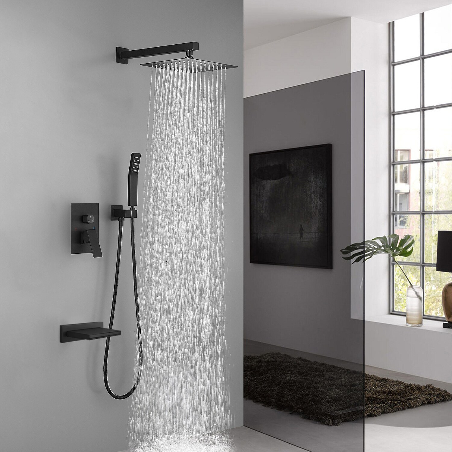 Dexmalle Wall Mounted Bathroom Rain Shower System Set in the Bathroom ...