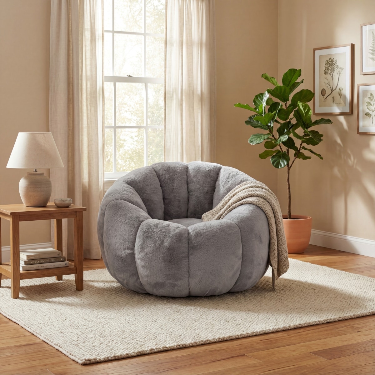 Streamdale Furniture Streamdale Adult Floral Bean Bag Chair Ultra-Soft ...
