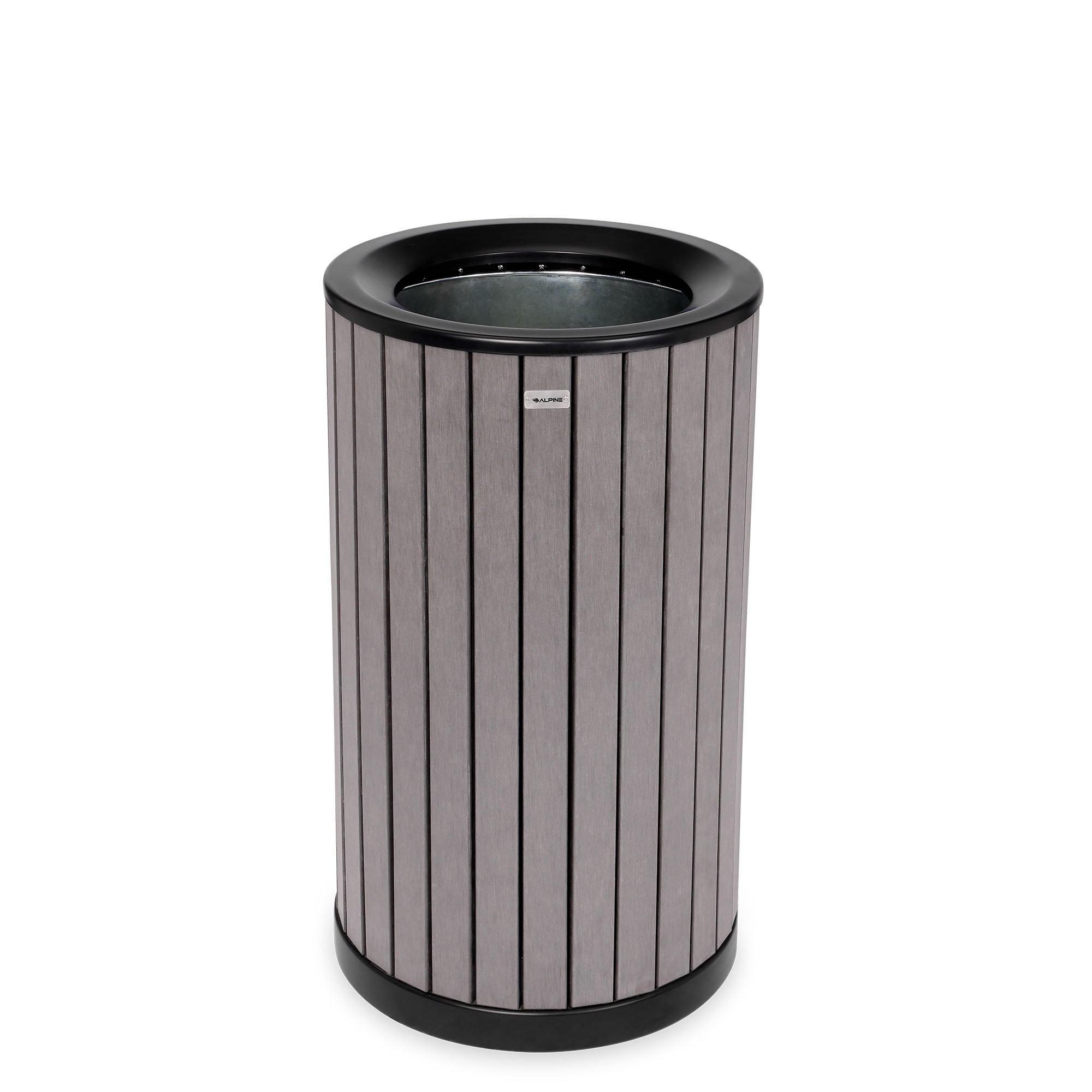 Alpine Industries 32 Gallon Gray Steel Lidless Trash Can in the Trash ...