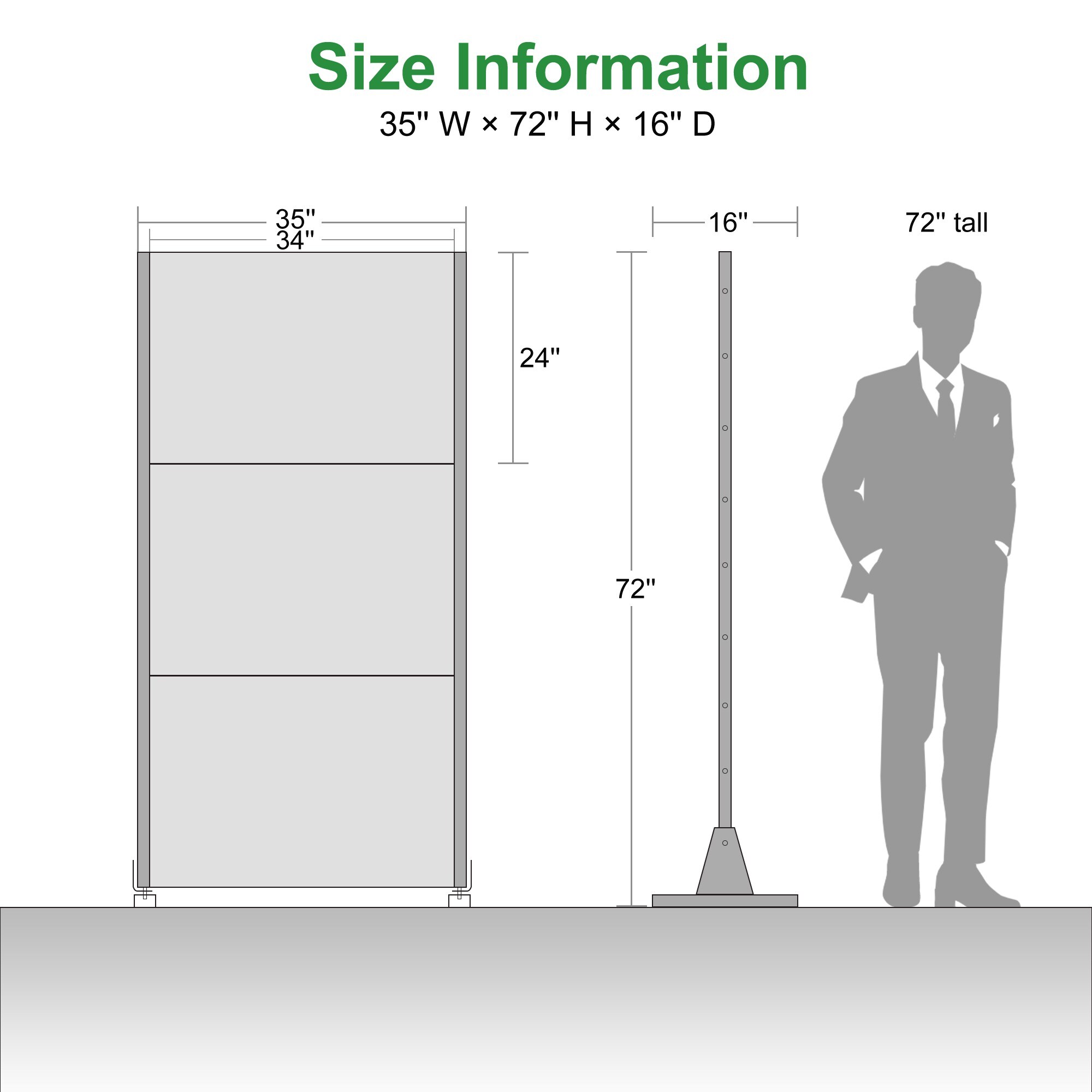 Misty Moon Black 72 in H x 35 in W Spliced Rectangular Outdoor Privacy ...