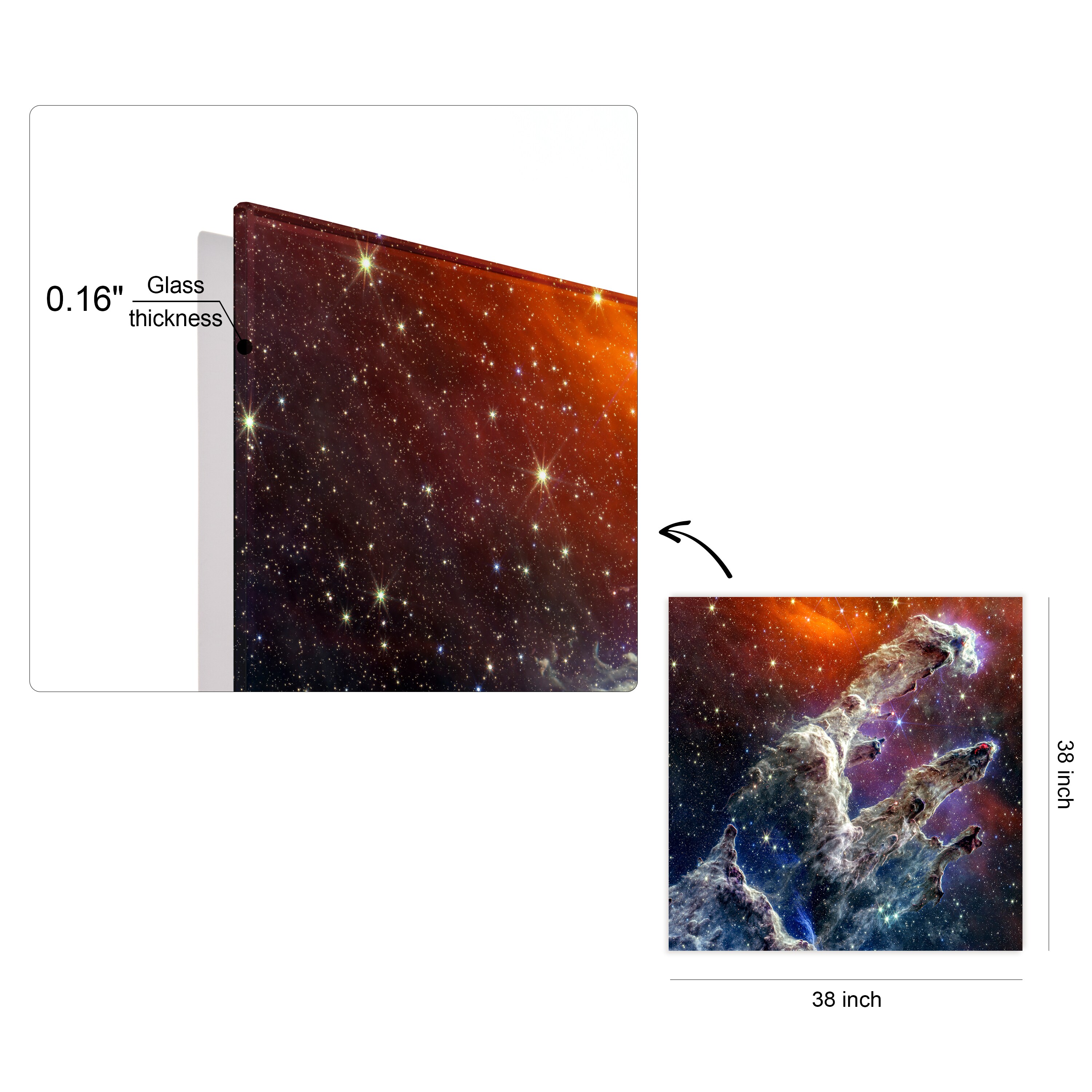 Empire Art Direct Eagle Nebula: Pillars of Creation Unframed 38-in H x ...