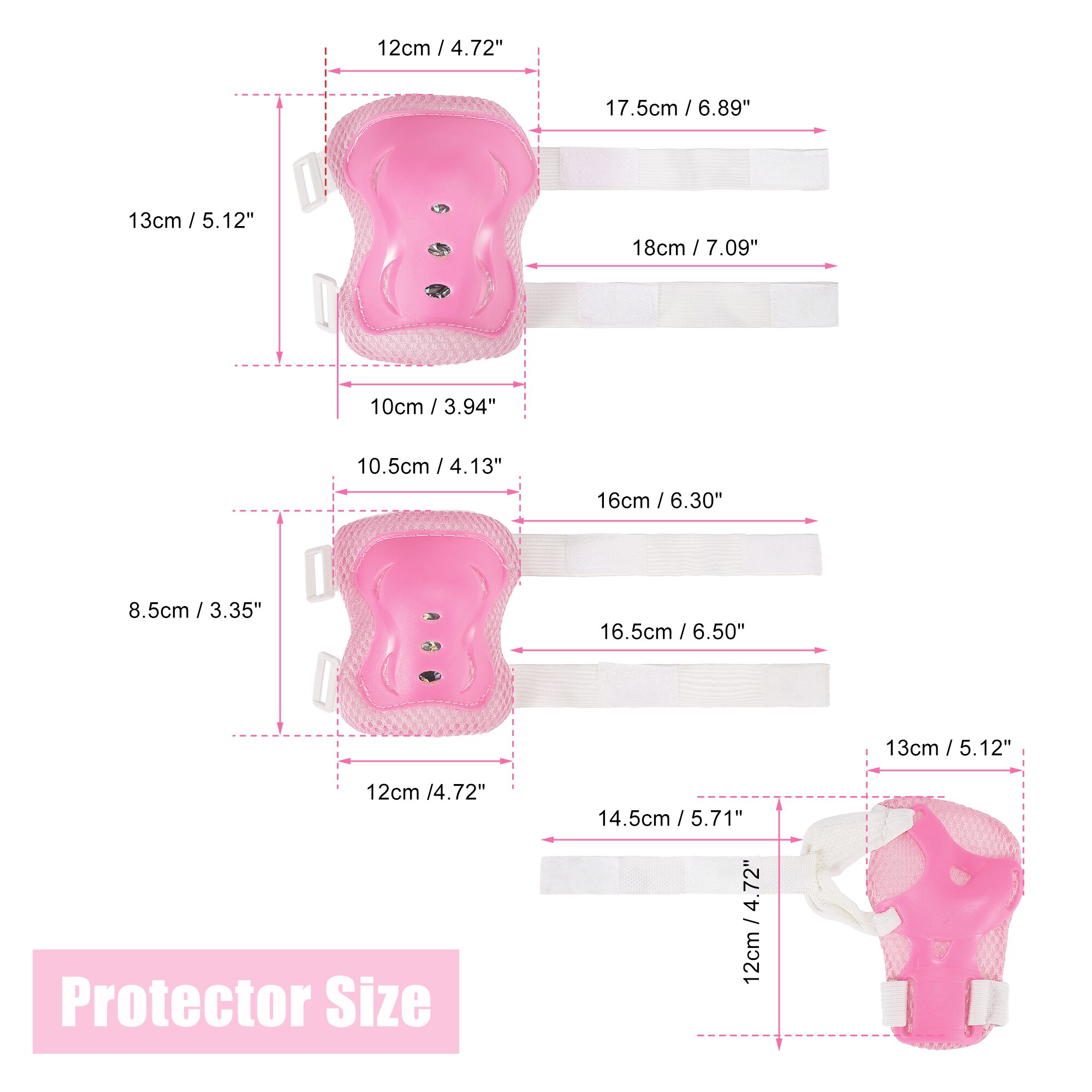 Unique Bargains Biking Skating Gear Knee Elbow Pads Wrist Protector 3 ...
