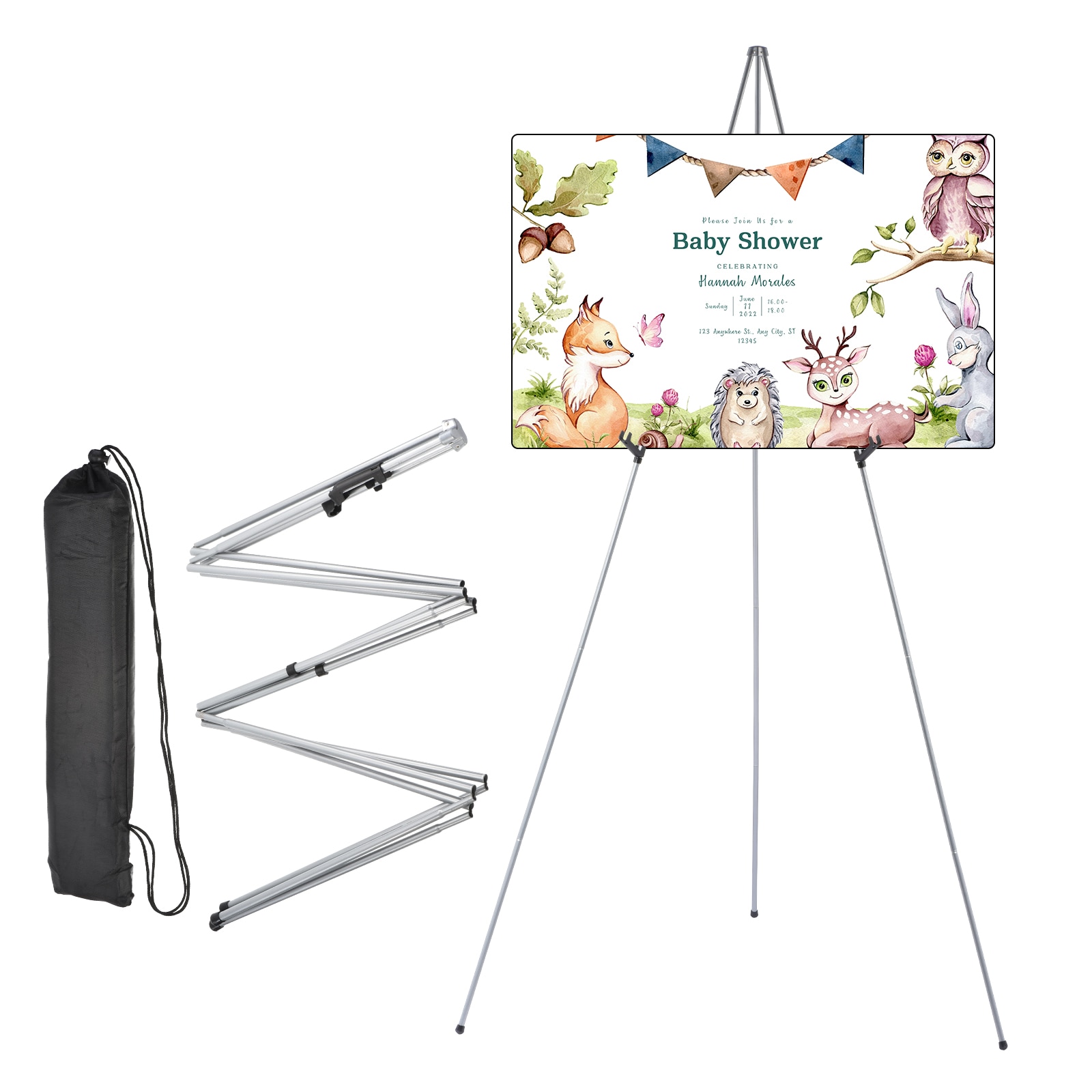Unique Bargains Easel Stand for Display 66 Inch Metal Floor Easel Stand ...