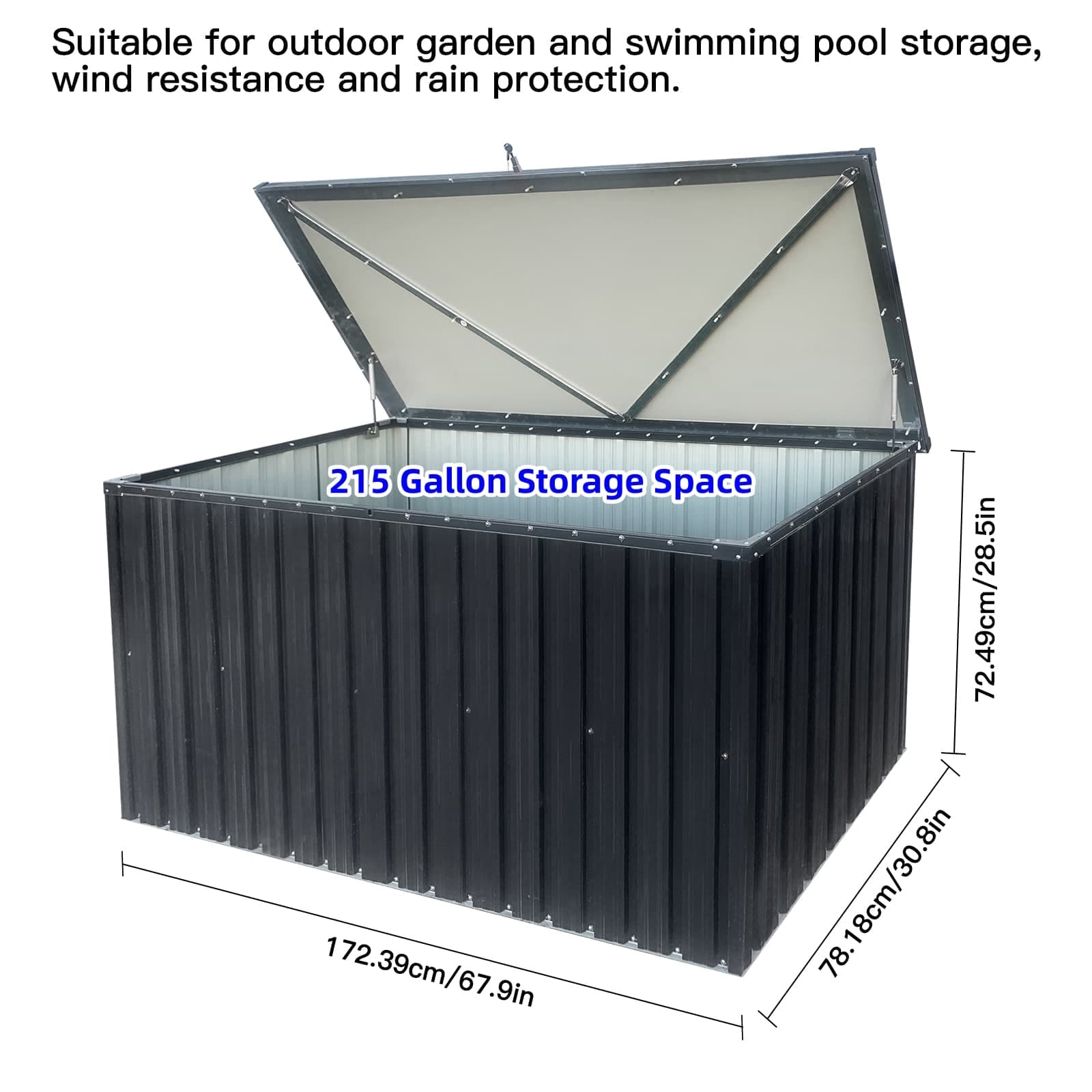 Vynxaria Outdoor Metal Storage Box MultiPurpose Deck Box Patio Cushion ...
