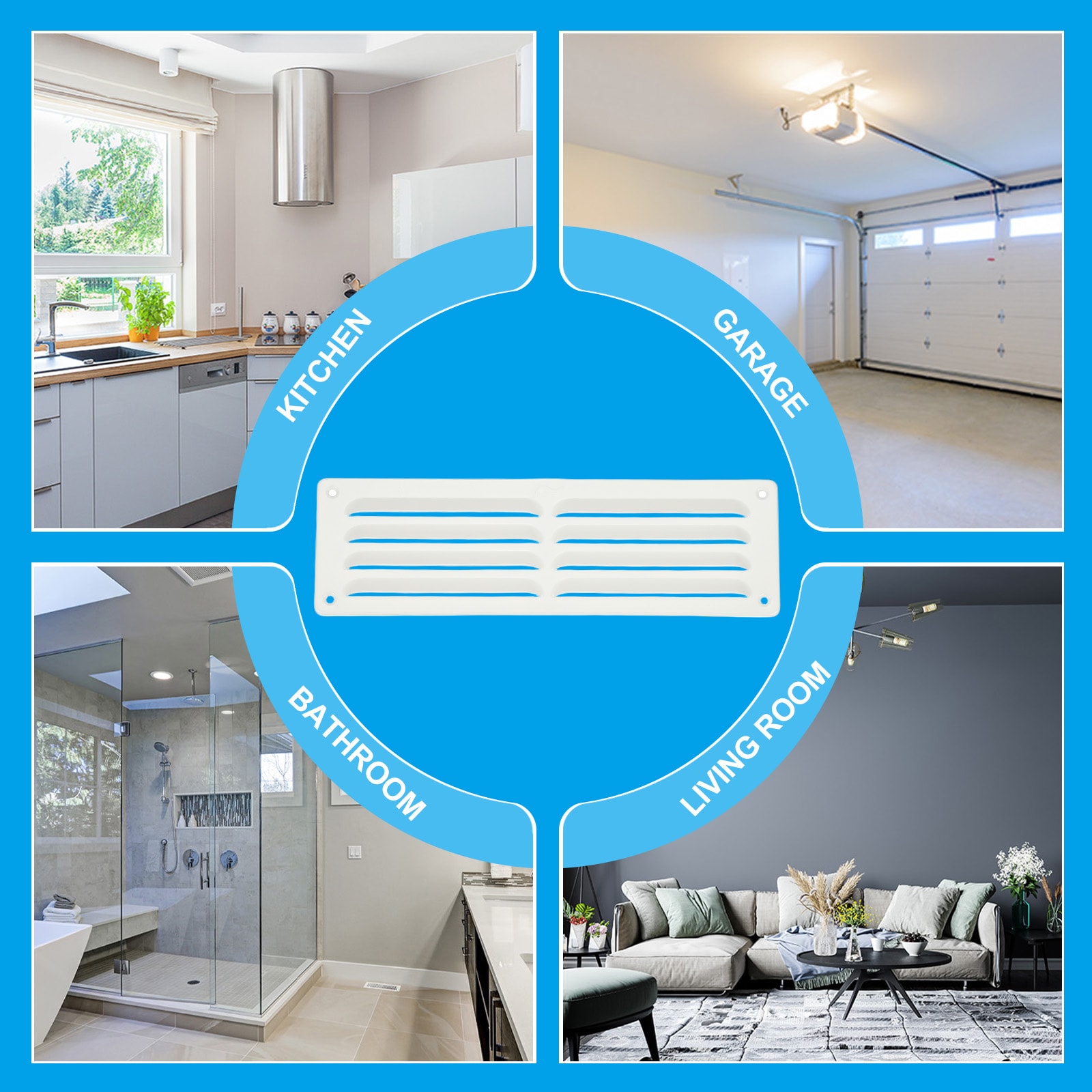 PATIKIL 12 x 3.5-Inch Aluminum Vent Cover Screen Air Grille Ventilation ...