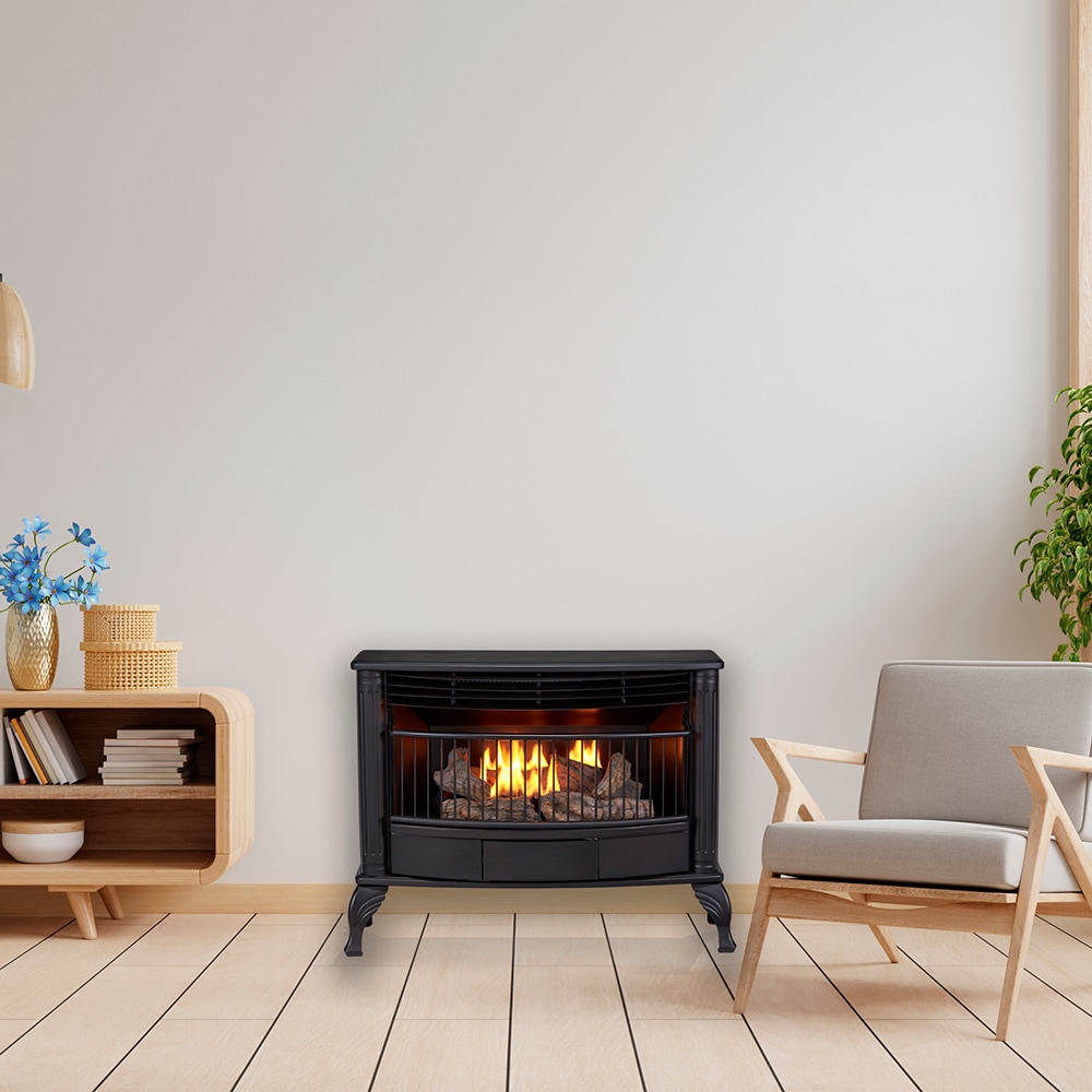 Duluth Forge 34-in Black Ventless Natural Gas Fireplace in the Gas ...