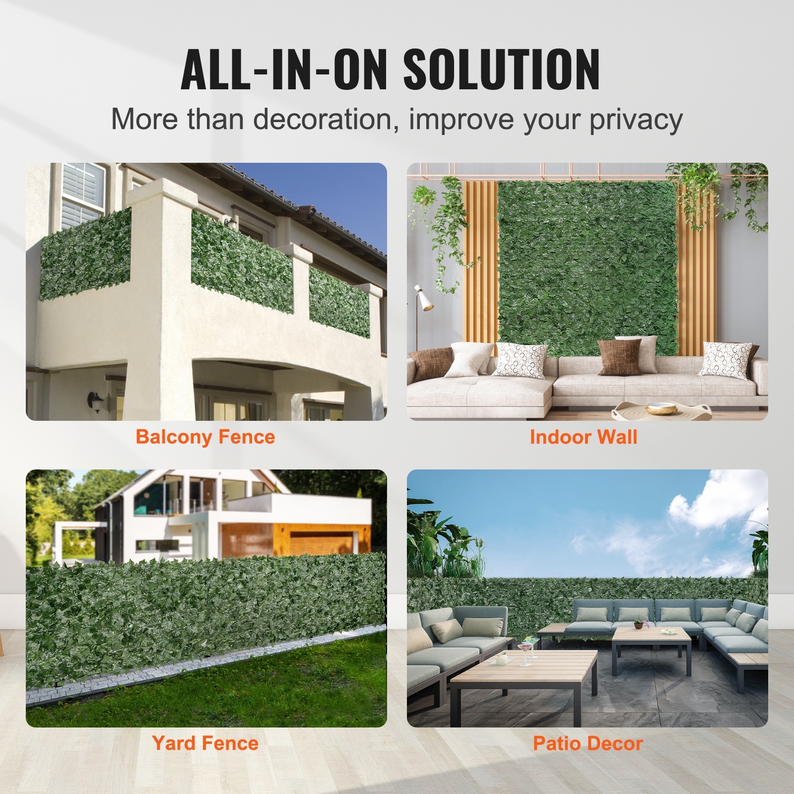GIVIMO Privacy Screen Fence 59 x 118-in Outdoor Privacy Screen Balcony ...
