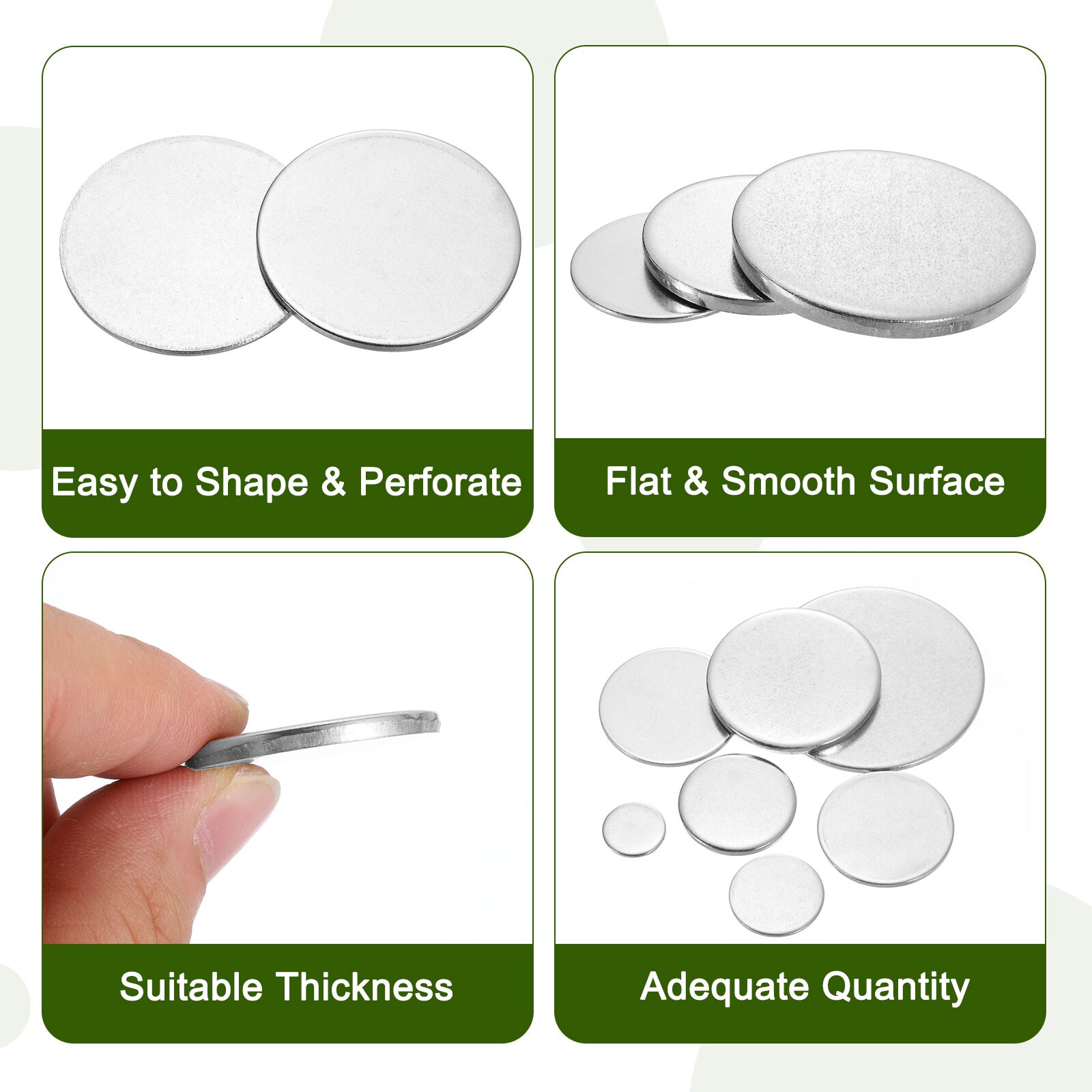 Unique Bargains 80pcs Stainless Steel Disc 5/8inch(16mm) Dia 0.04inch ...